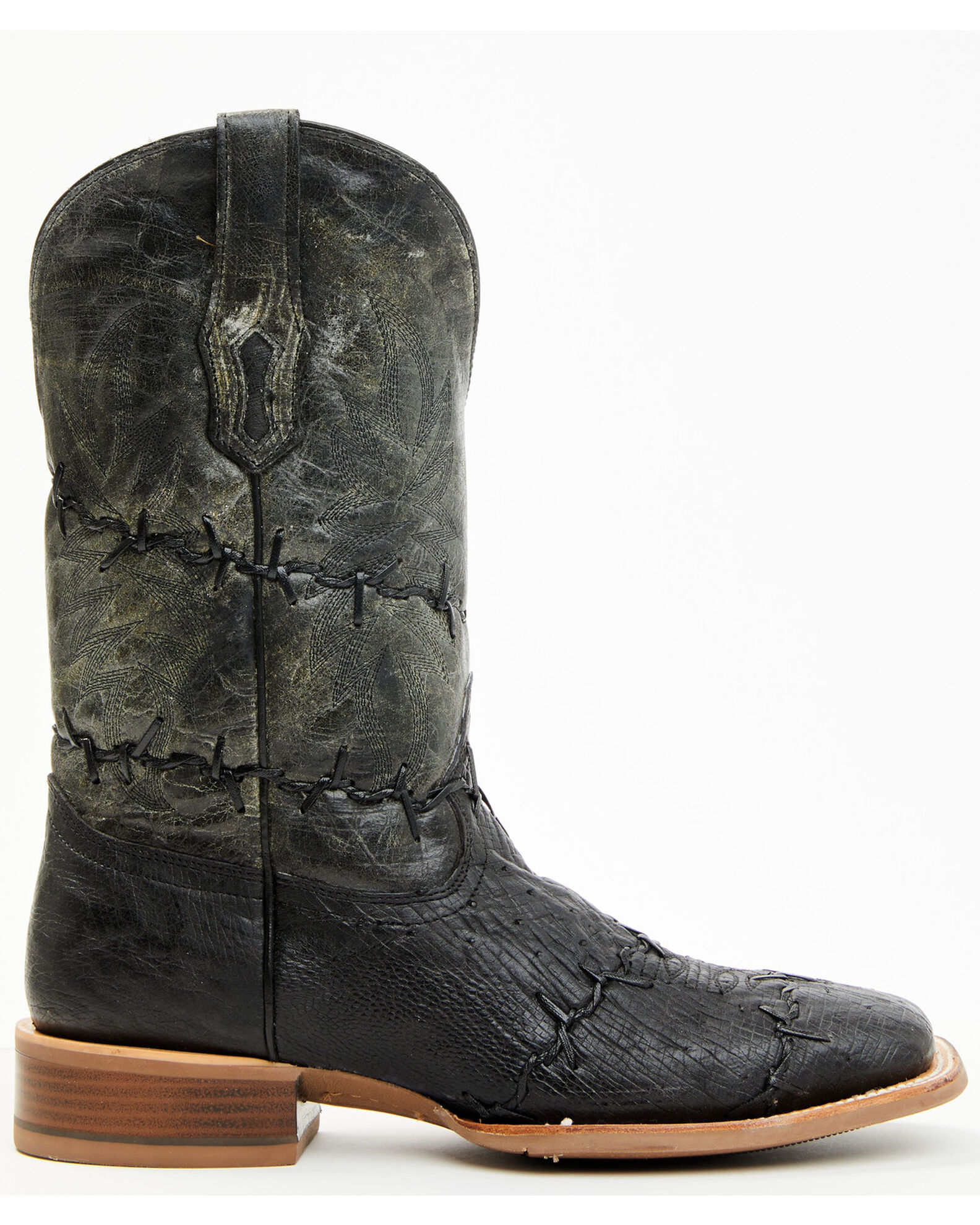 Corral Men's Exotic Ostrich Barbed Wire Western Boots - Broad Square ...