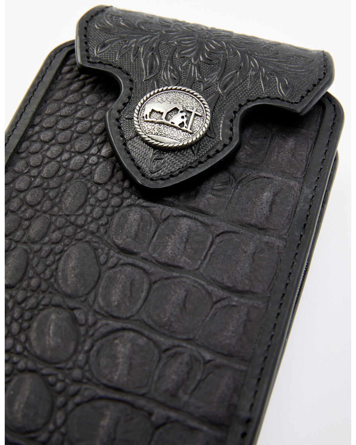 Cody James Men's Crocodile Embossed Cell Phone Case, Black