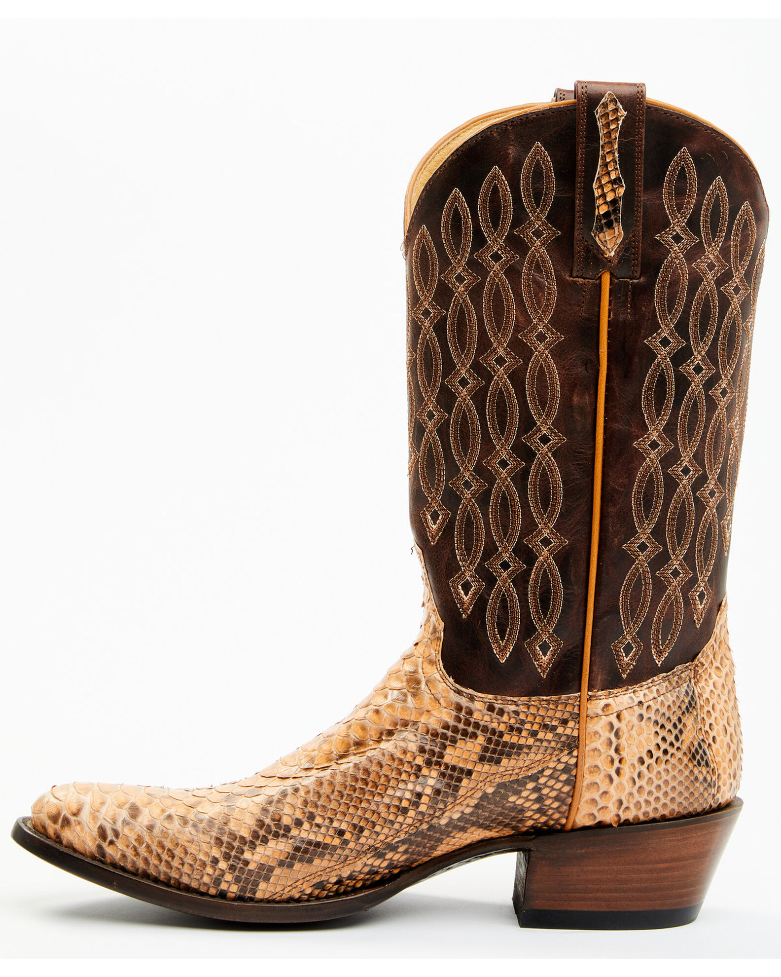 Cody James Mens Exotic Python Western Boots Round Toe Camel