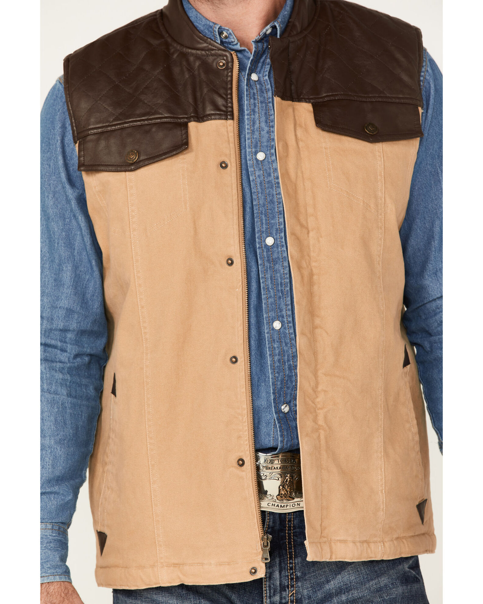 Cody James Men's River Oaks Rancher Vest, Lt Brown