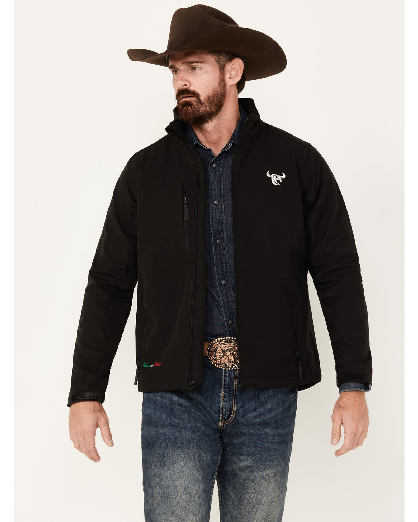 Cowboy Hardware Men's Hecho En Mexico Softshell Jacket, Black