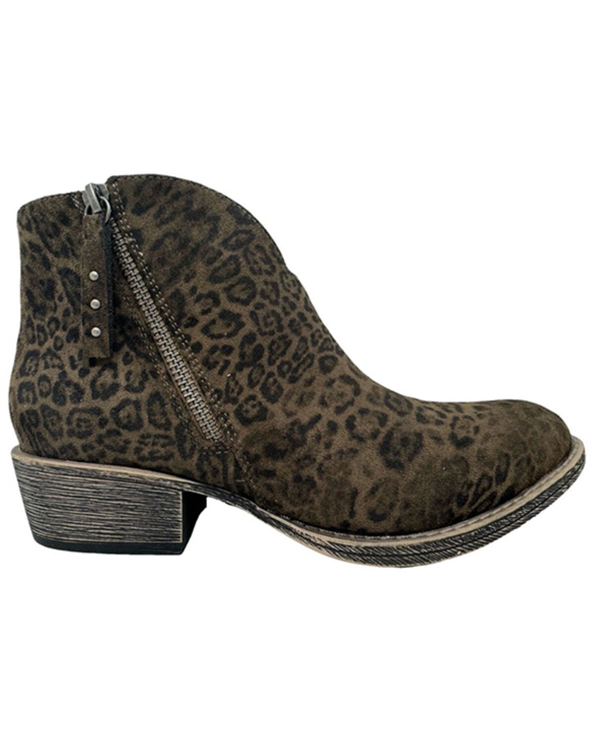 Very G Women's Leopard Charming Western Booties - Round Toe, Taupe, hi-res