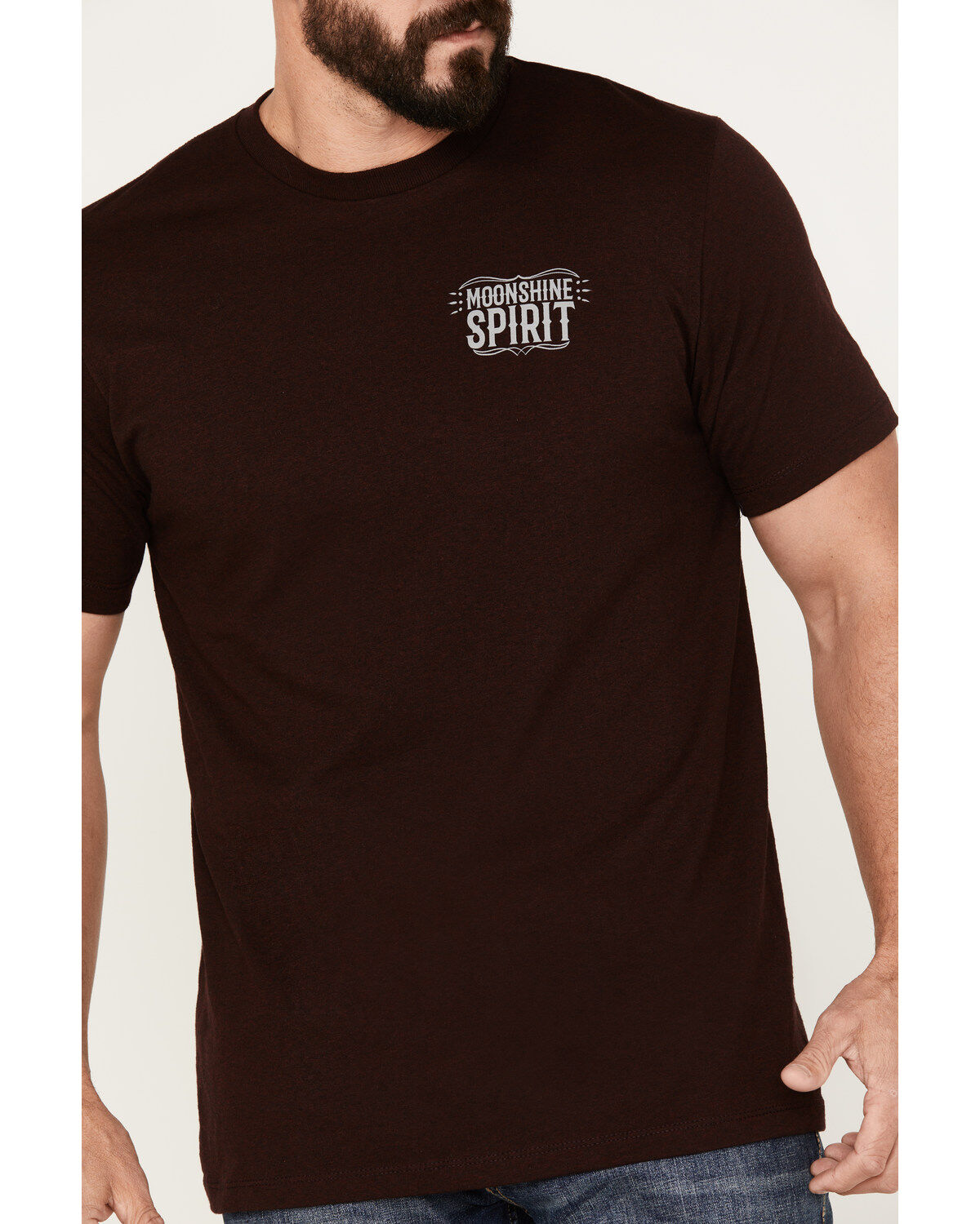 Moonshine Spirit Men's Spades Short Sleeve Graphic T-Shirt, Burgundy