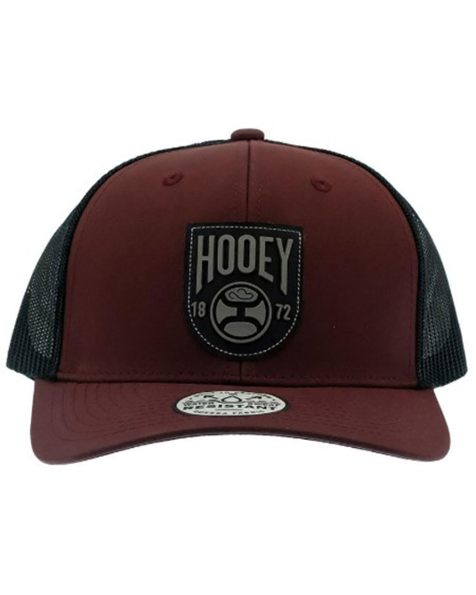 Hooey Men's Bronx Rubber Patch Trucker Cap, Burgundy