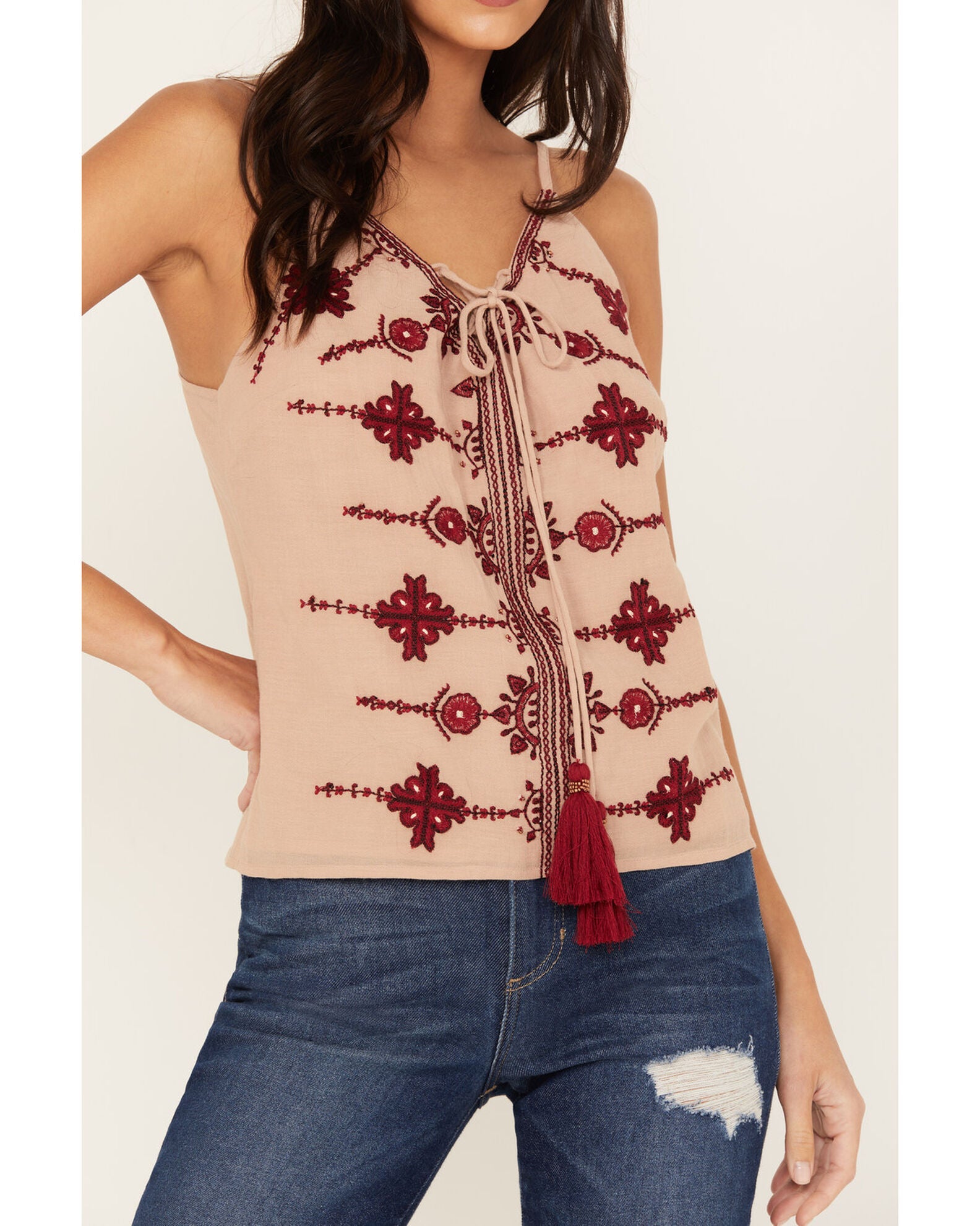 Idyllwind Women's Laurel Embroidered Tank, Nude