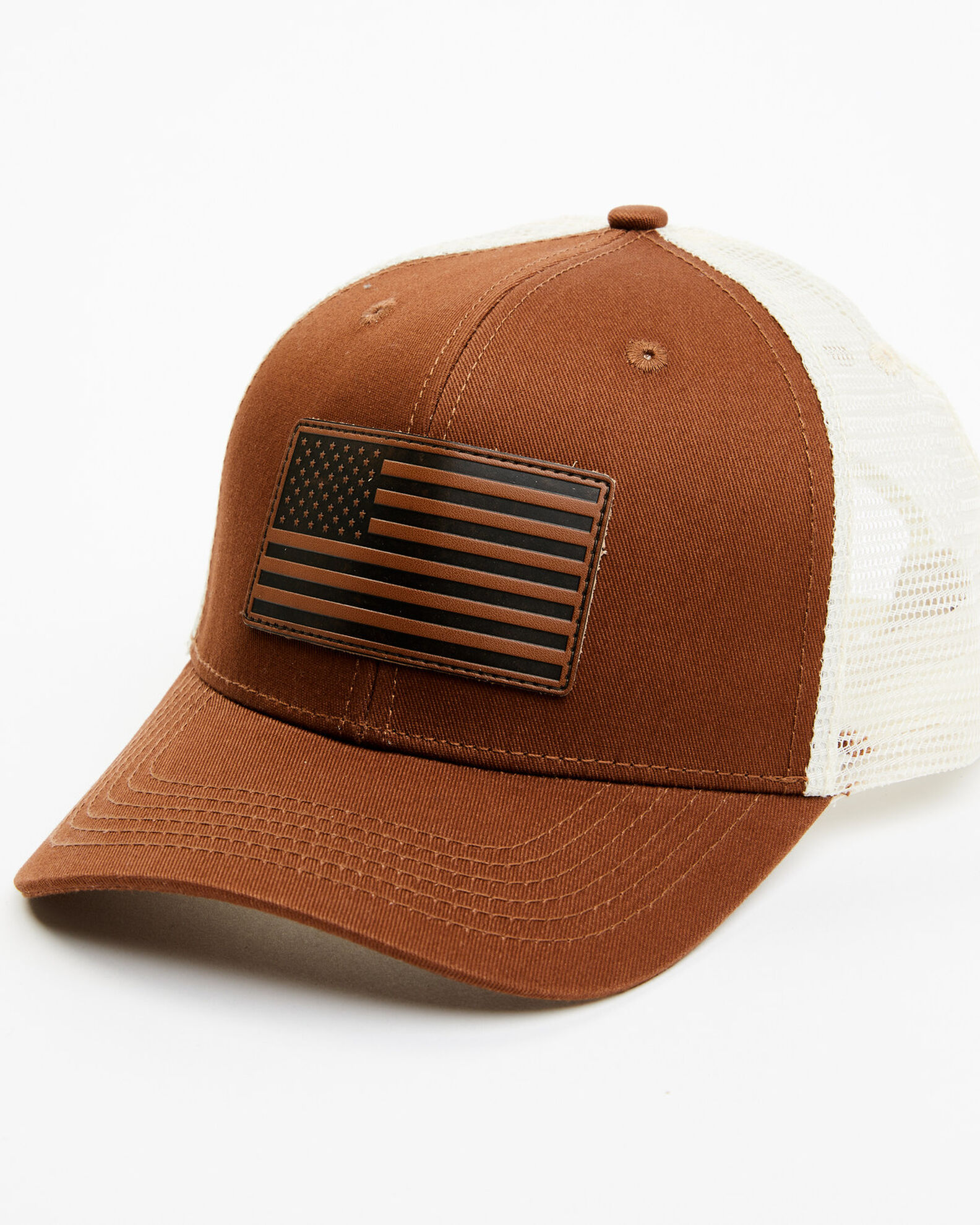Cody James Men's American Flag Patch Ball Cap, Pecan