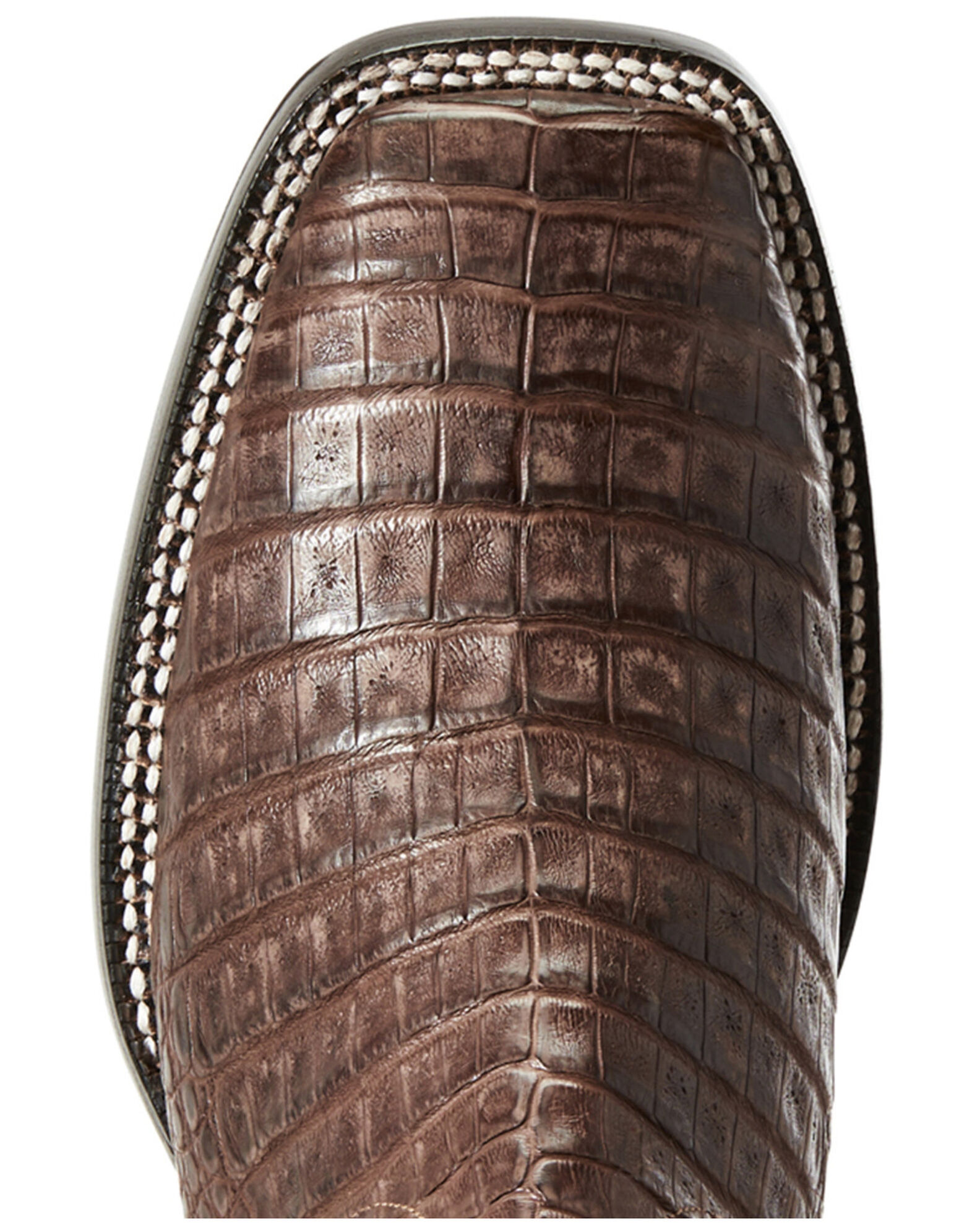 Ariat Mens Chocolate Caiman Belly Western Boots Wide Square Toe
