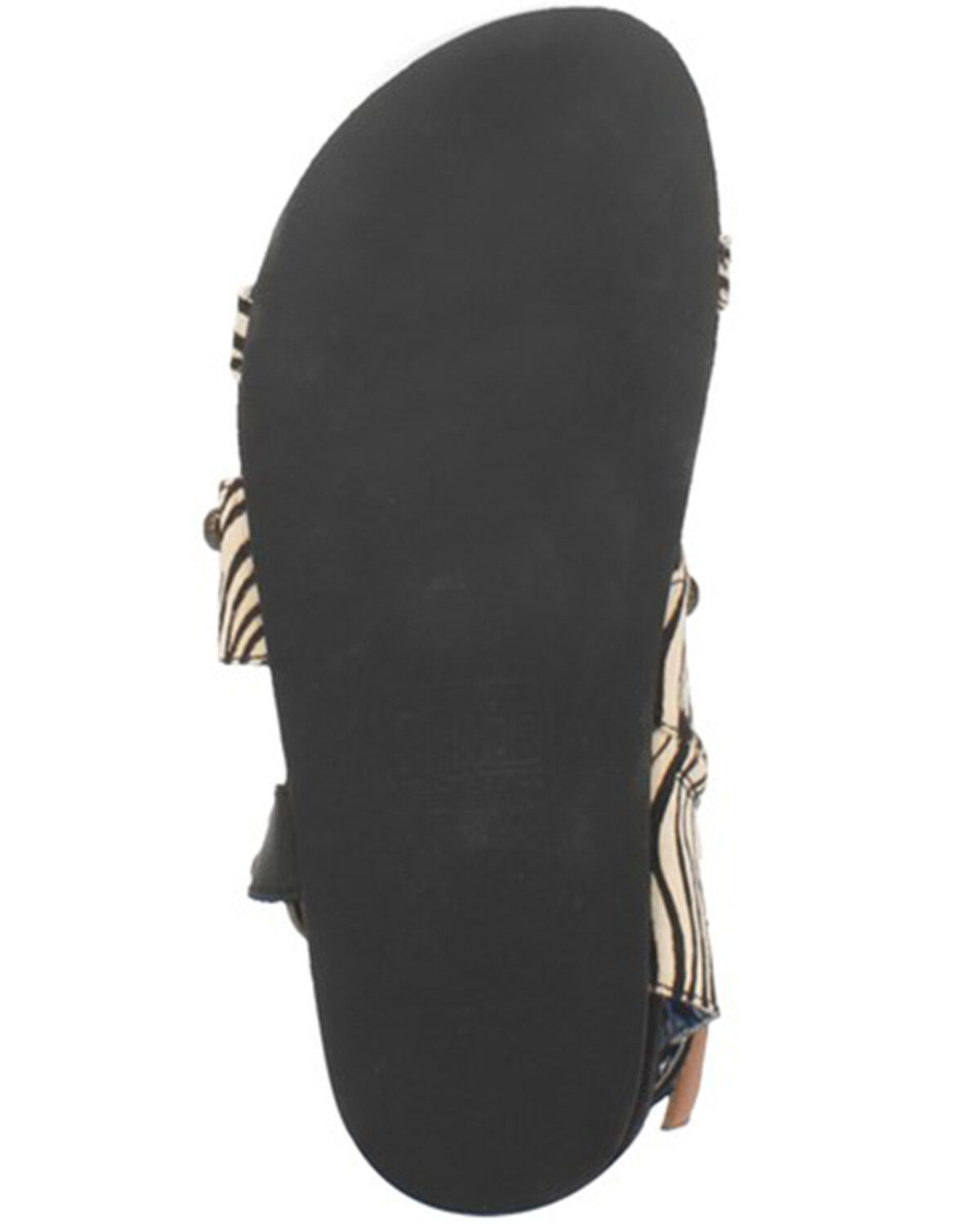 Dingo Women's Sage Brush Zebra Print Calf Hair Sandal | Boot Barn