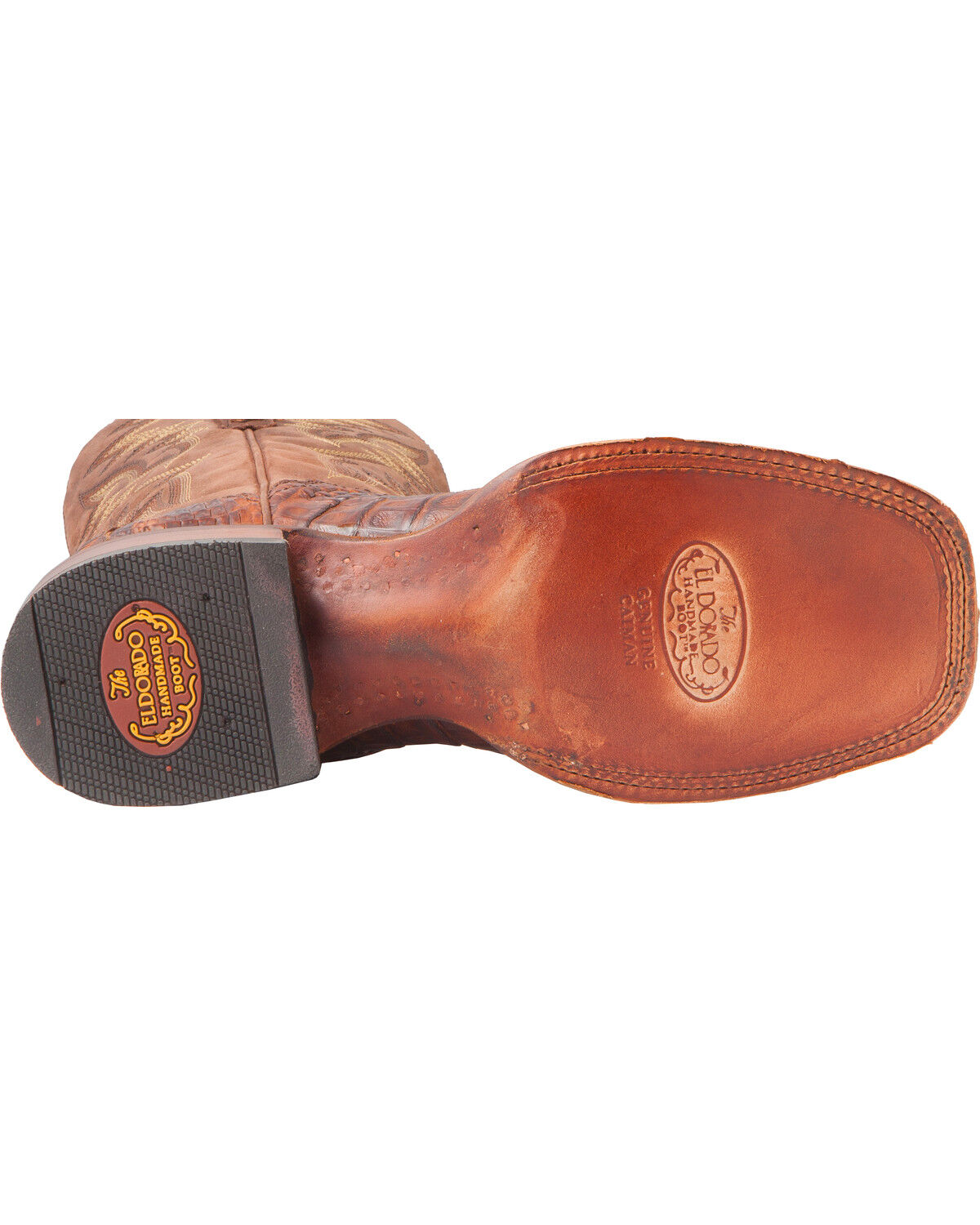 El Dorado Men's Handmade Caiman Back Brass Stockman Boots - Broad ...