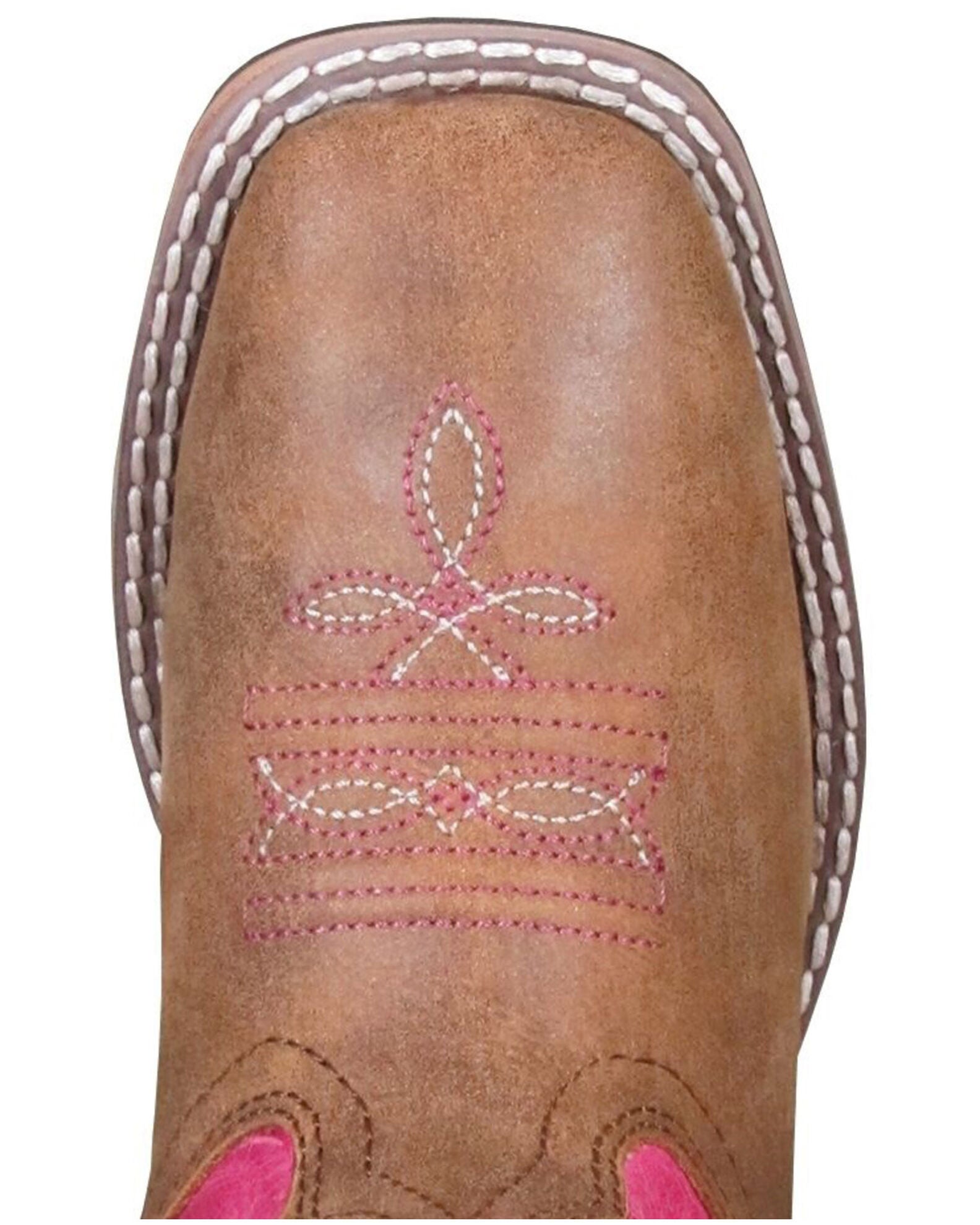 Smoky Mountain Little Girls' Tracie Western Boots - Square Toe, Brown/pink