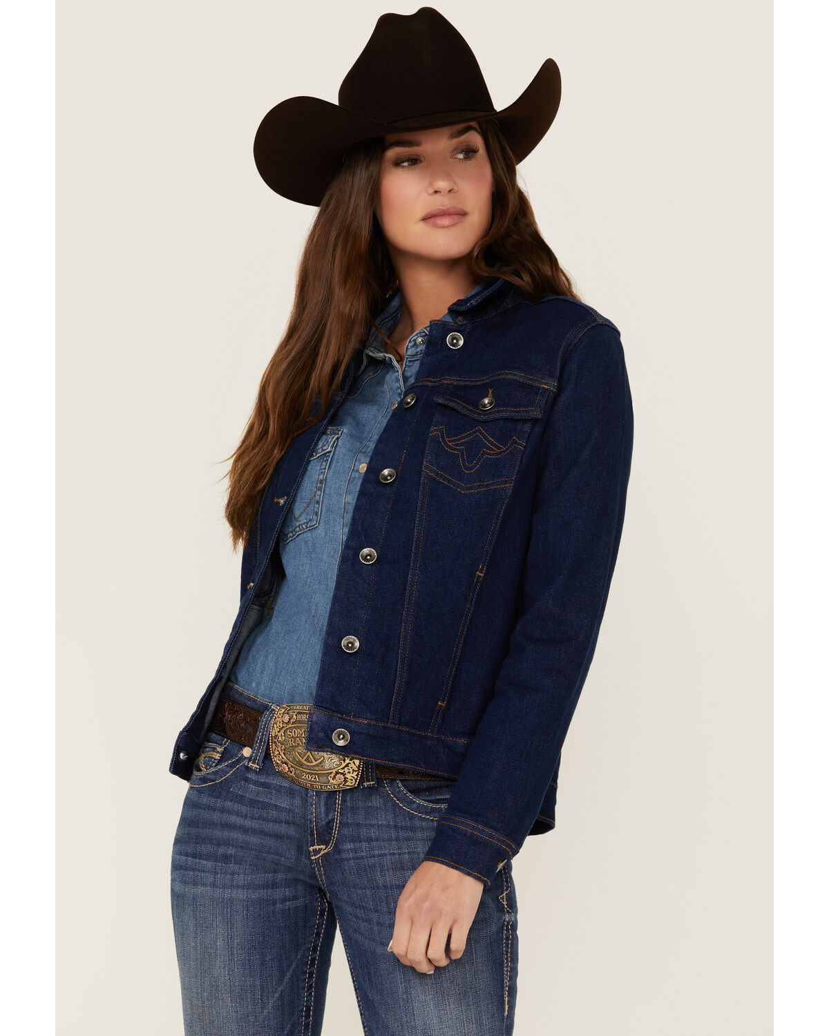 Rank 45 Women's Signature Denim Pocket Stitch Rancher Jacket | Boot Barn
