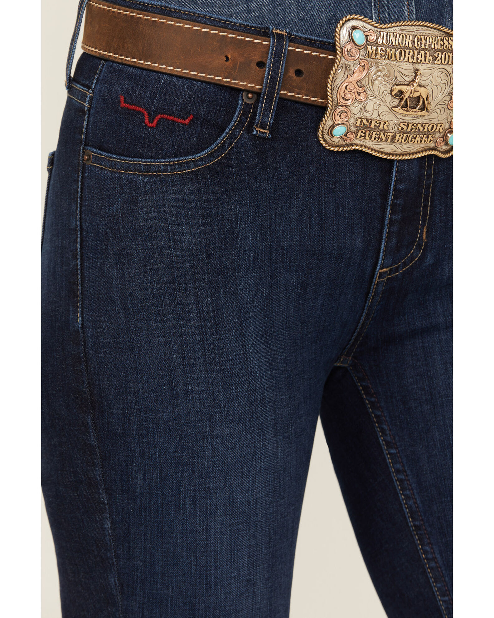 Kimes Ranch Women's Dark Wash Chloe Flare Bootcut Jeans, Blue