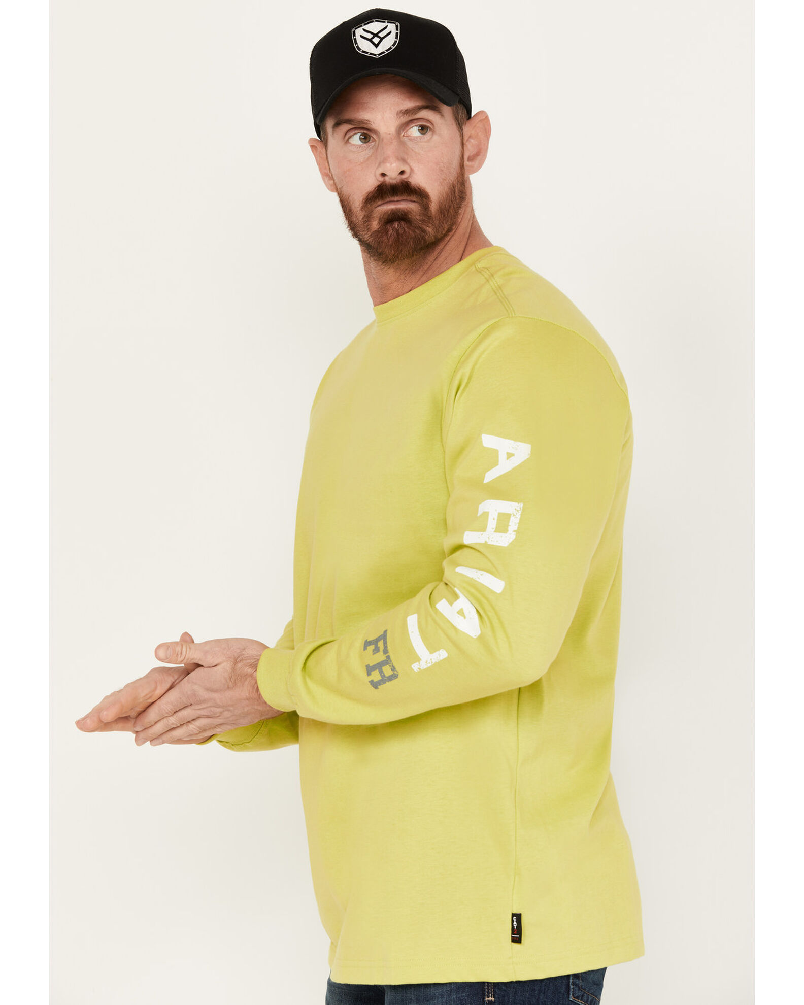 Ariat Men's FR Roughneck Skull Logo Long Sleeve Work Shirt, Bright Green