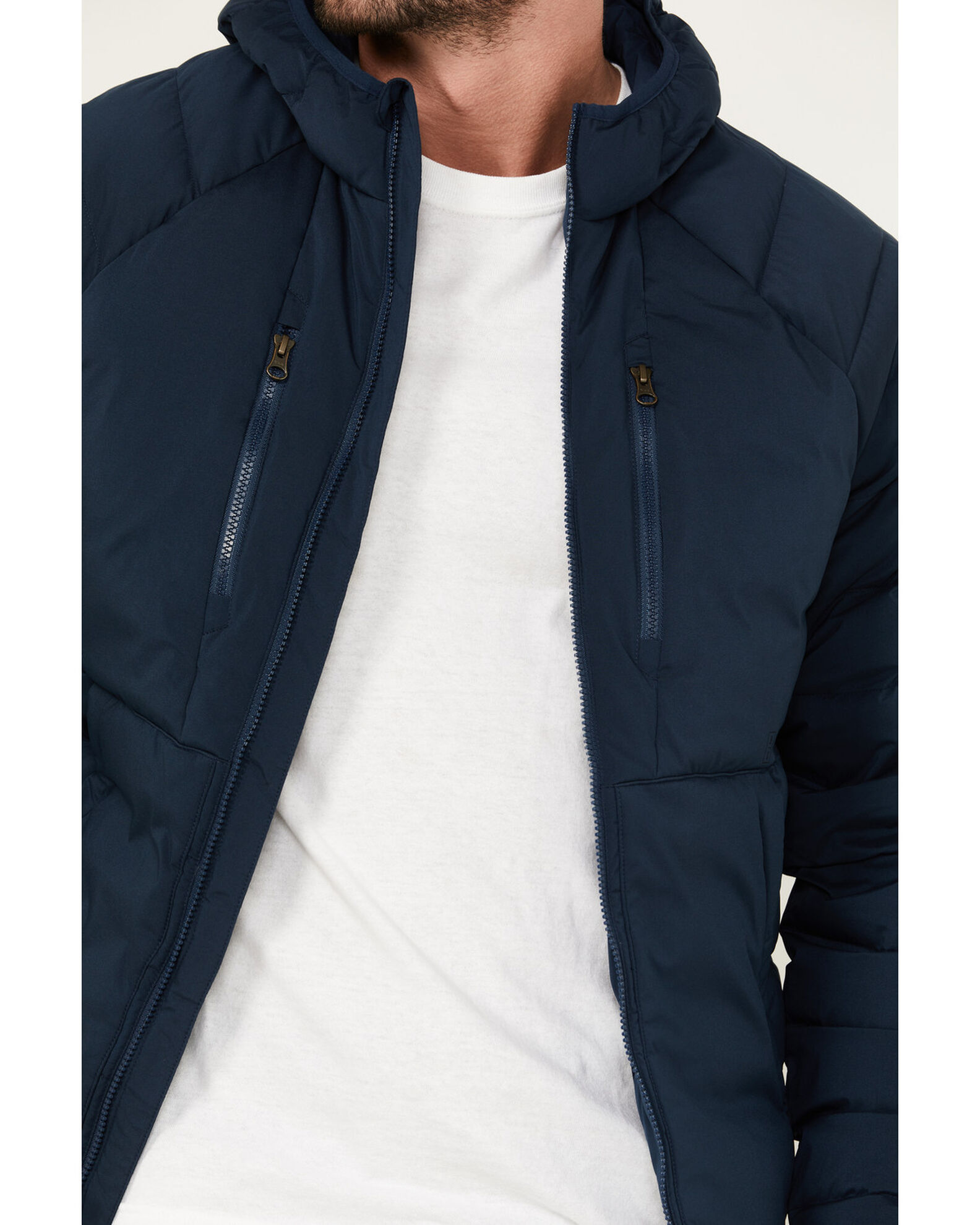 Brothers And Sons Mens Down Hooded Jacket Blue