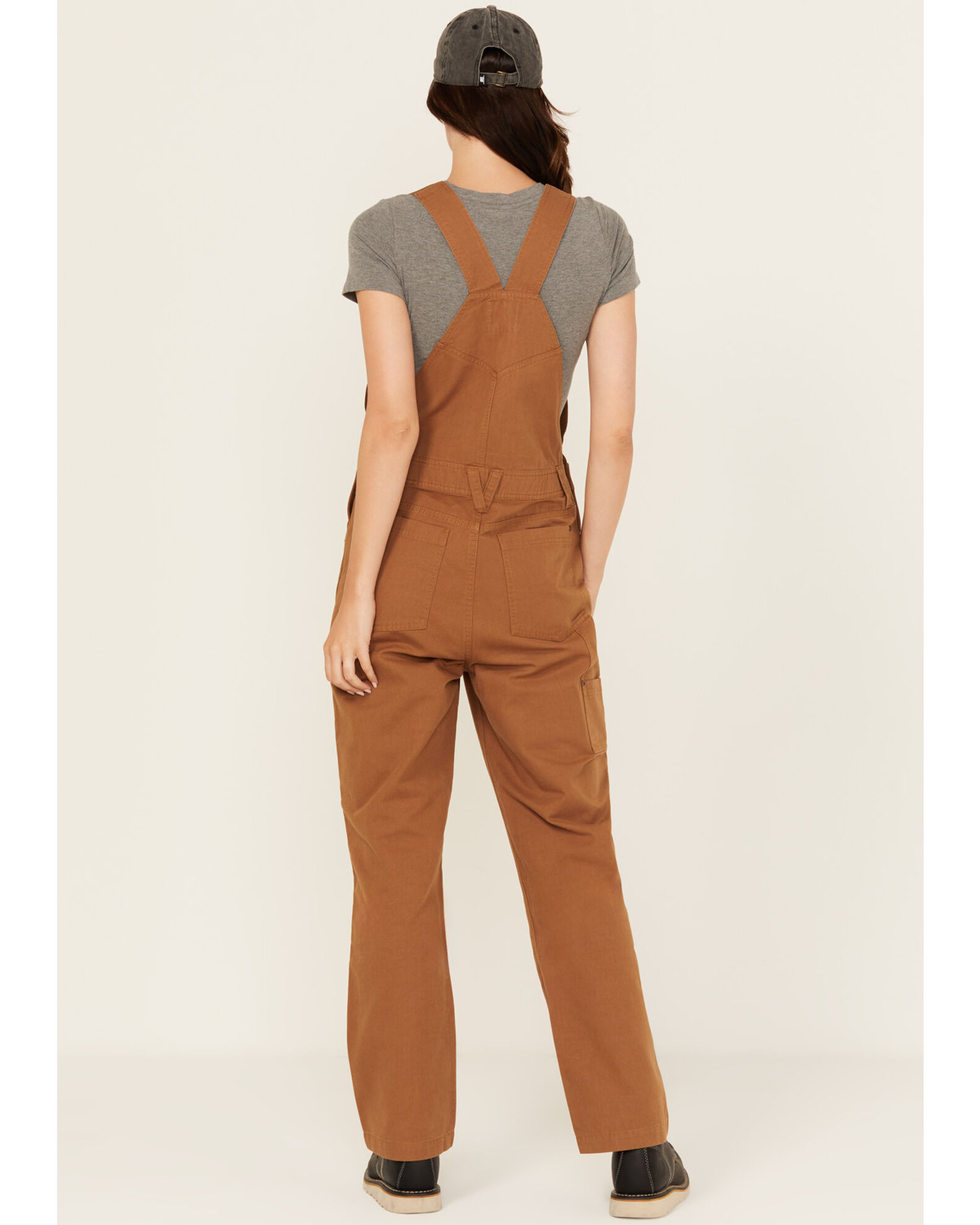 Lucky Brand Workwear Women's Broken Canvas Work Overalls, Camel