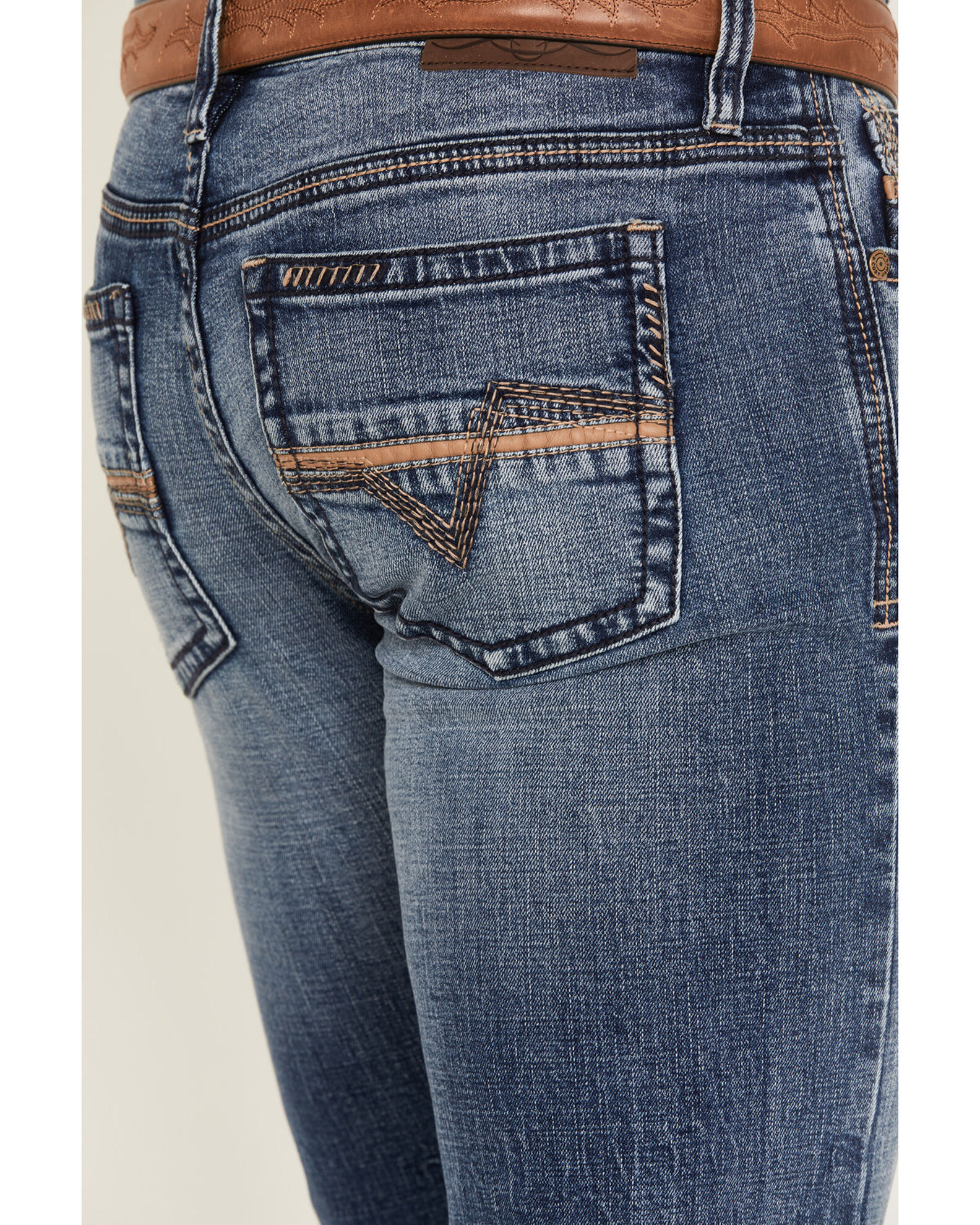 Cody James Mens Sierra Medium Wash Stackable Straight Stretch Denim