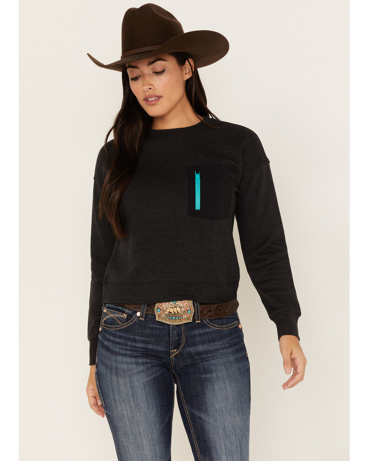 RANK 45® Women's Logo Sweatshirt, Black