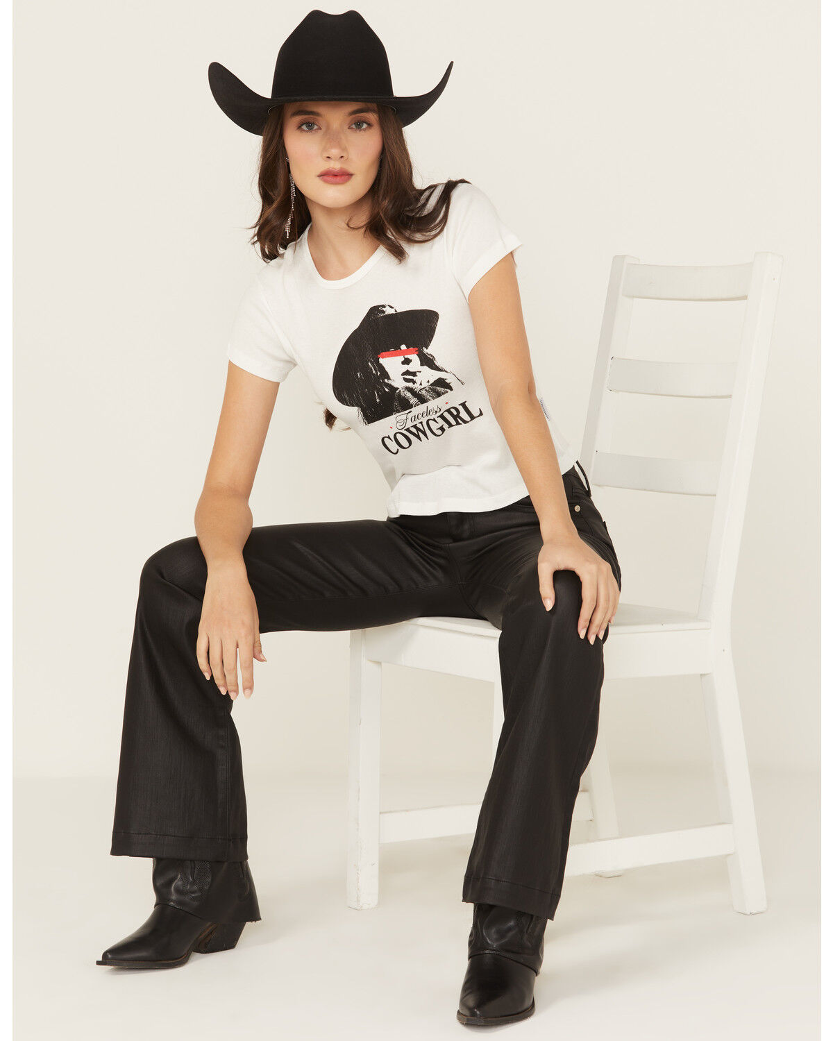 Product Name: Wonderwest Women's Faceless Cowgirl Short Sleeve Baby Rib Tee