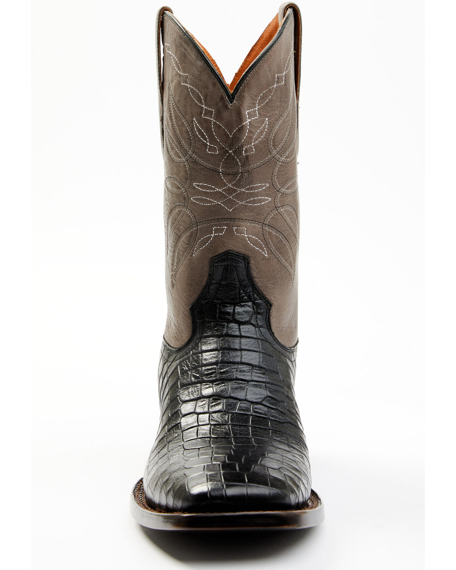 Cody James Mens Alligator Print Western Boots Broad Square Toe Black