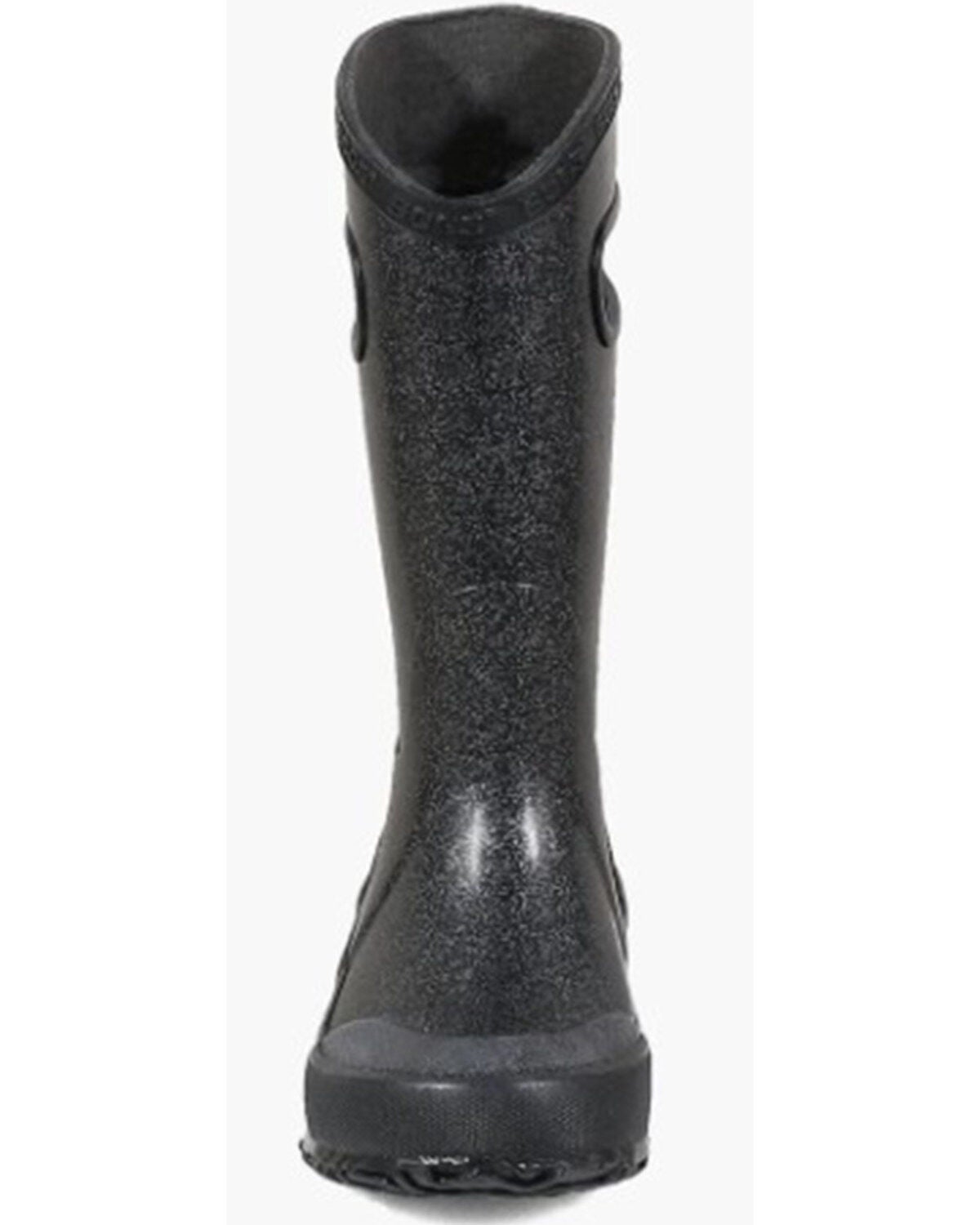 Bogs Girls' Glitter Rain Boots - Round Toe, Black