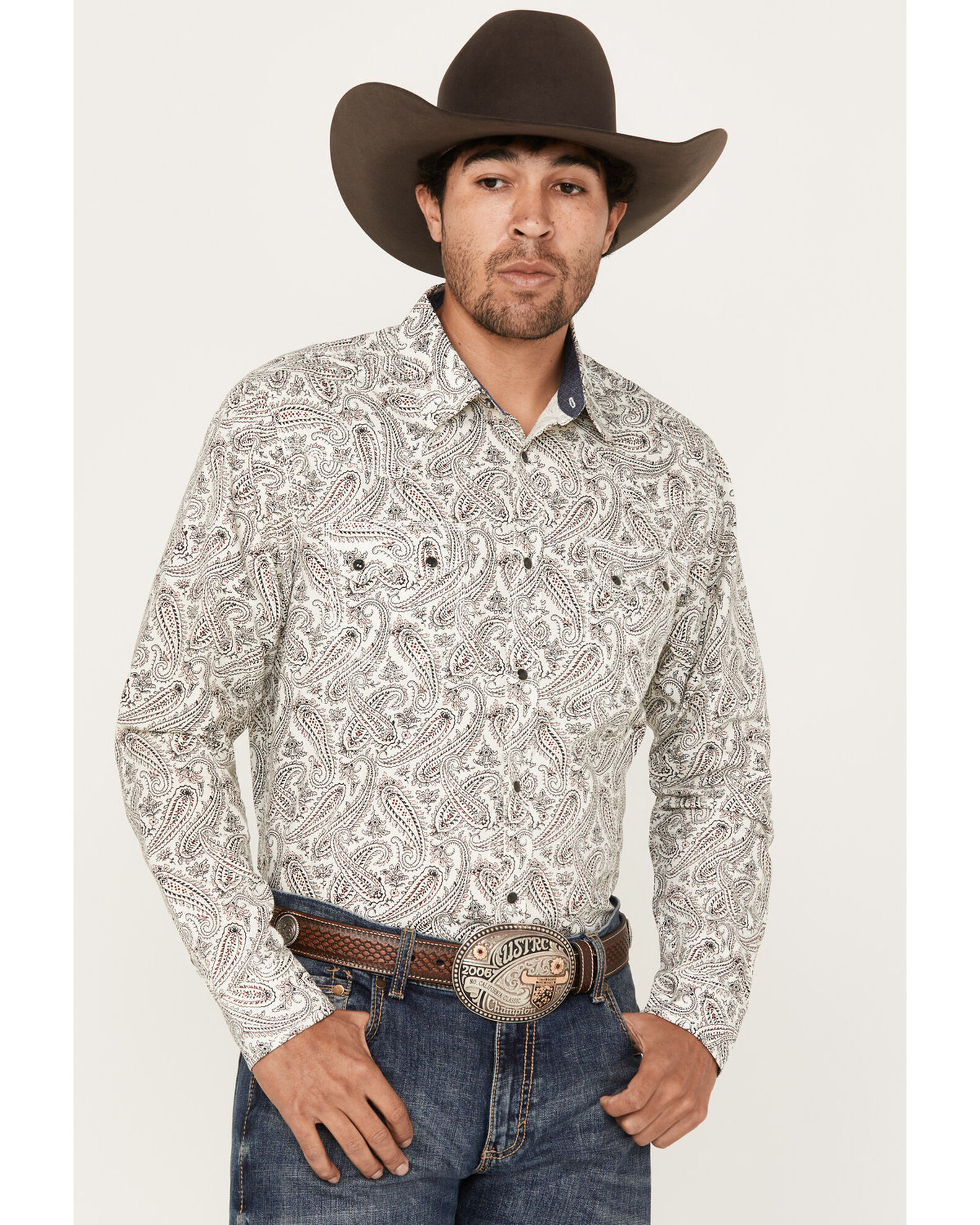 Moonshine Spirit Men's Goleta Paisley Print Long Sleeve Snap Western ...