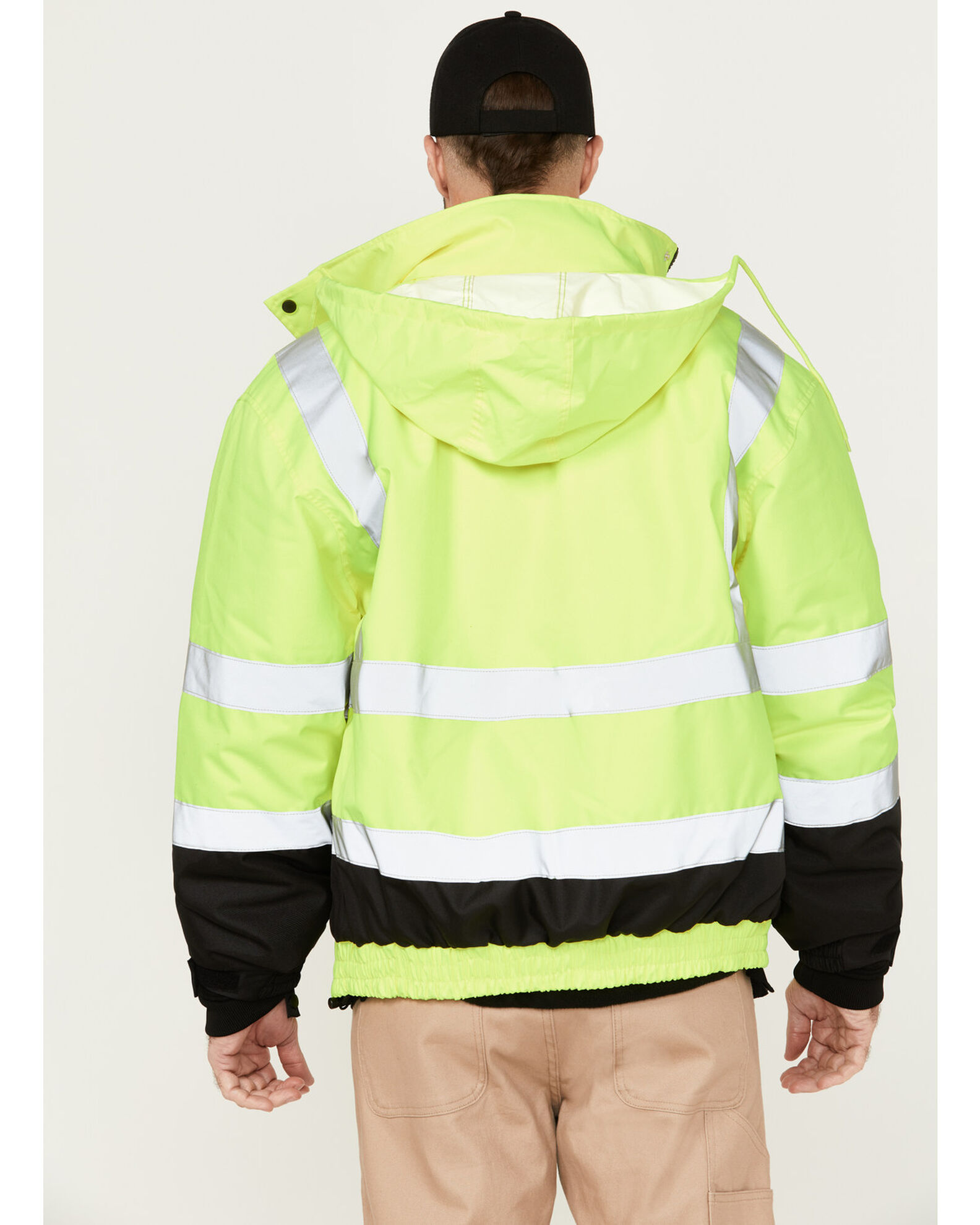Hawx Mens 3 In 1 Bomber Hi Vis Reflective Work Jacket Yellow