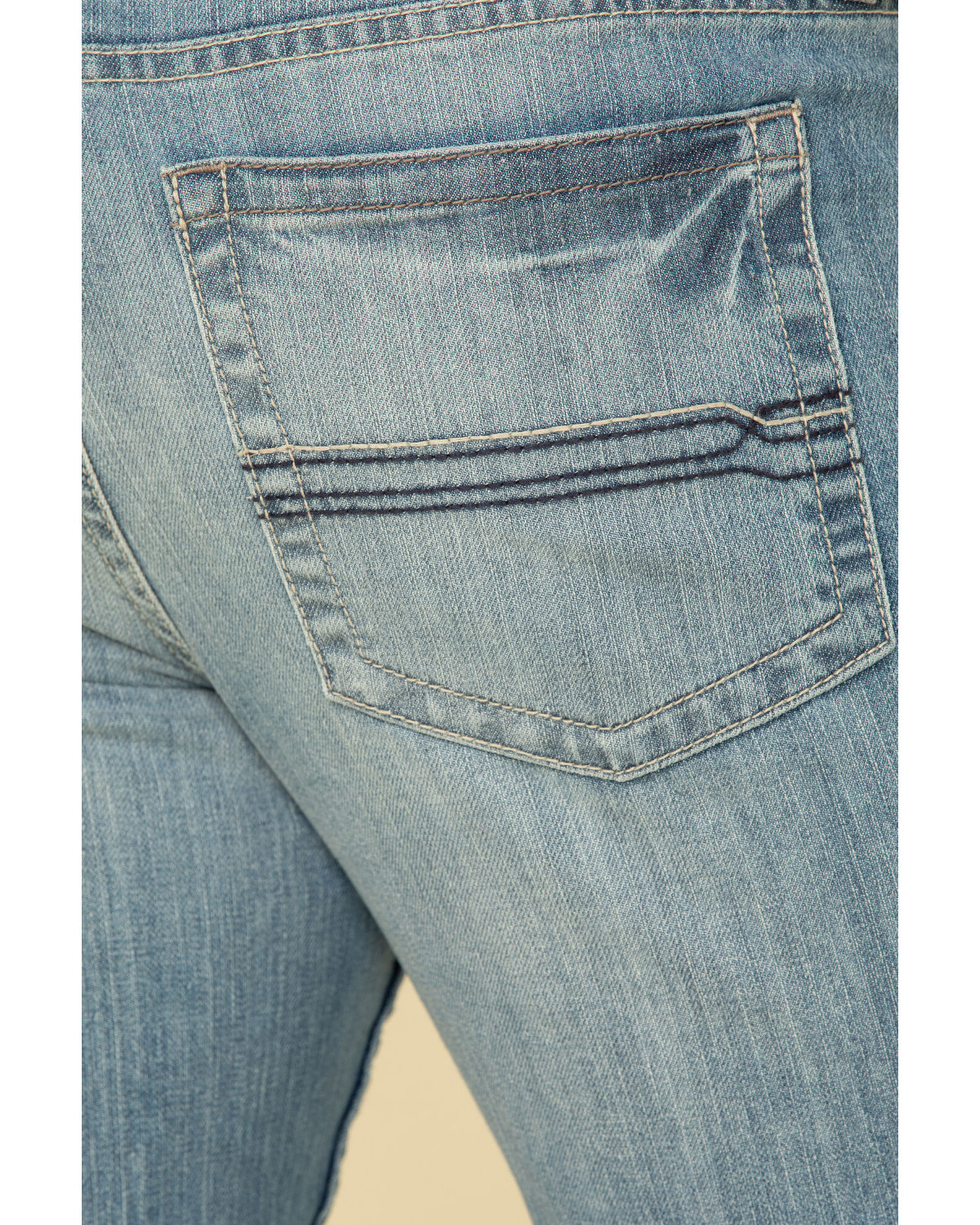 Cody James Mens Hamshackle Light Wash Relaxed Bootcut Stretch Denim