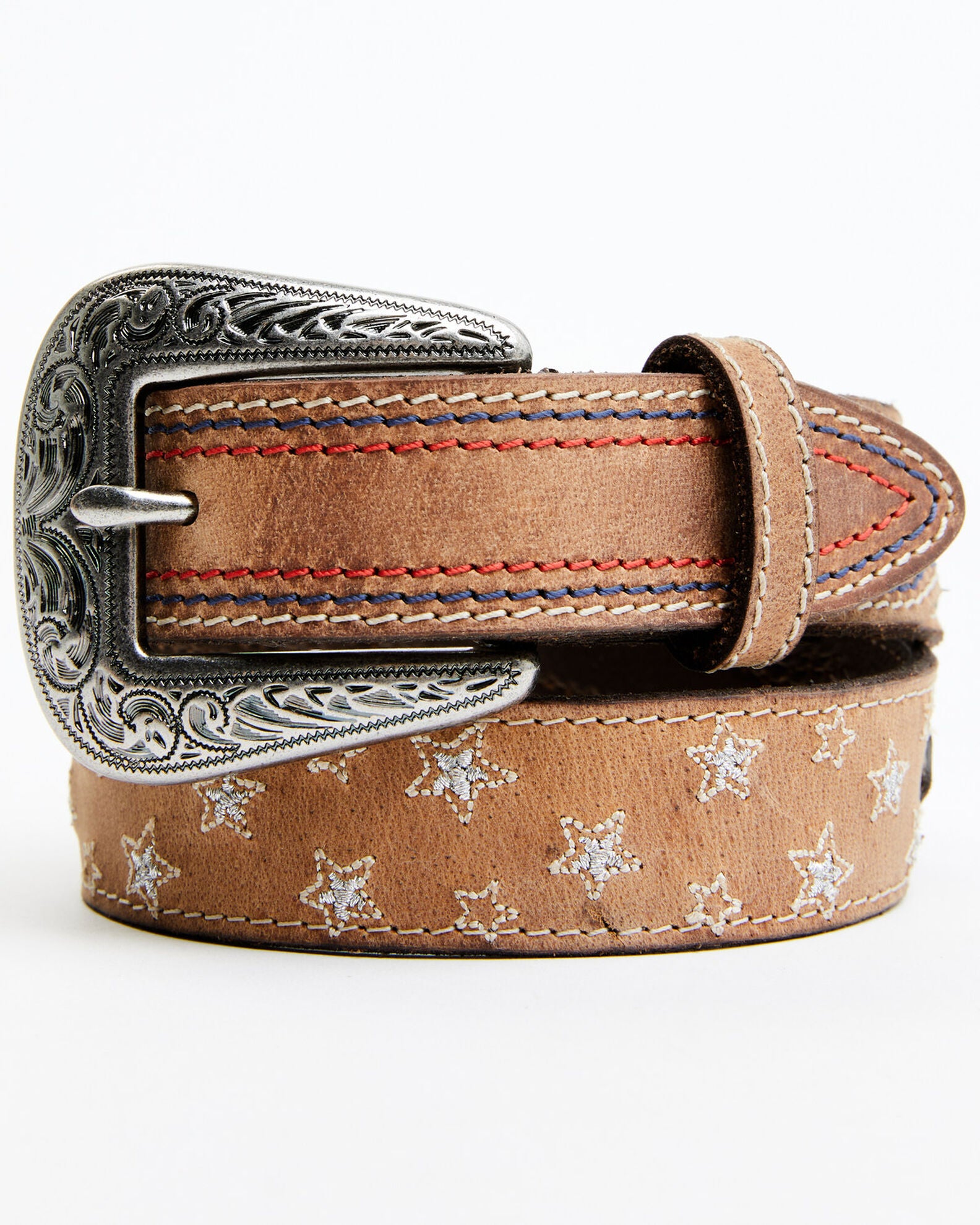 Shyanne Girls' Star Struck Leather Belt, Brown