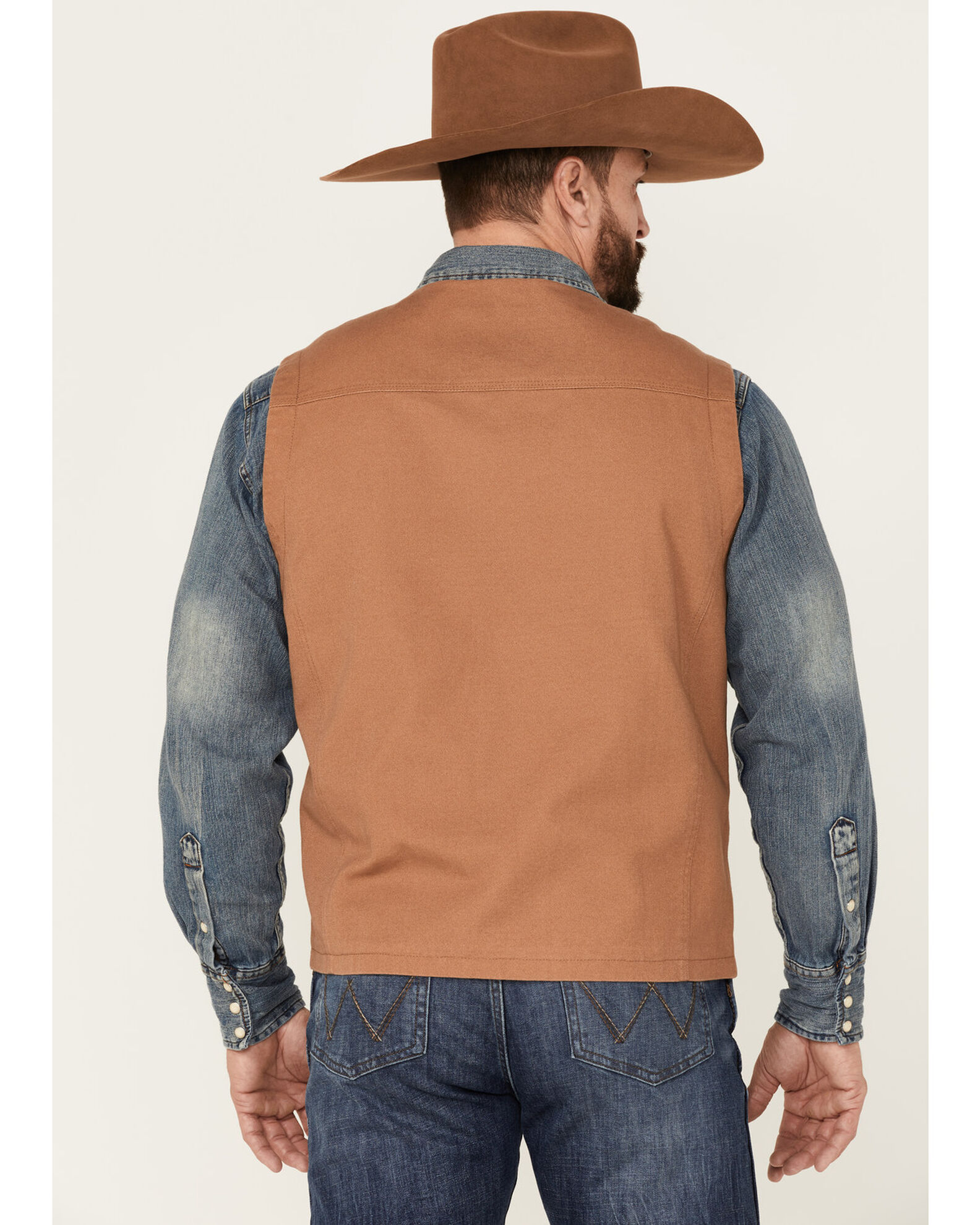 Blue Ranchwear Mens Solid Button Down Duck Canvas Vest Rust Copper