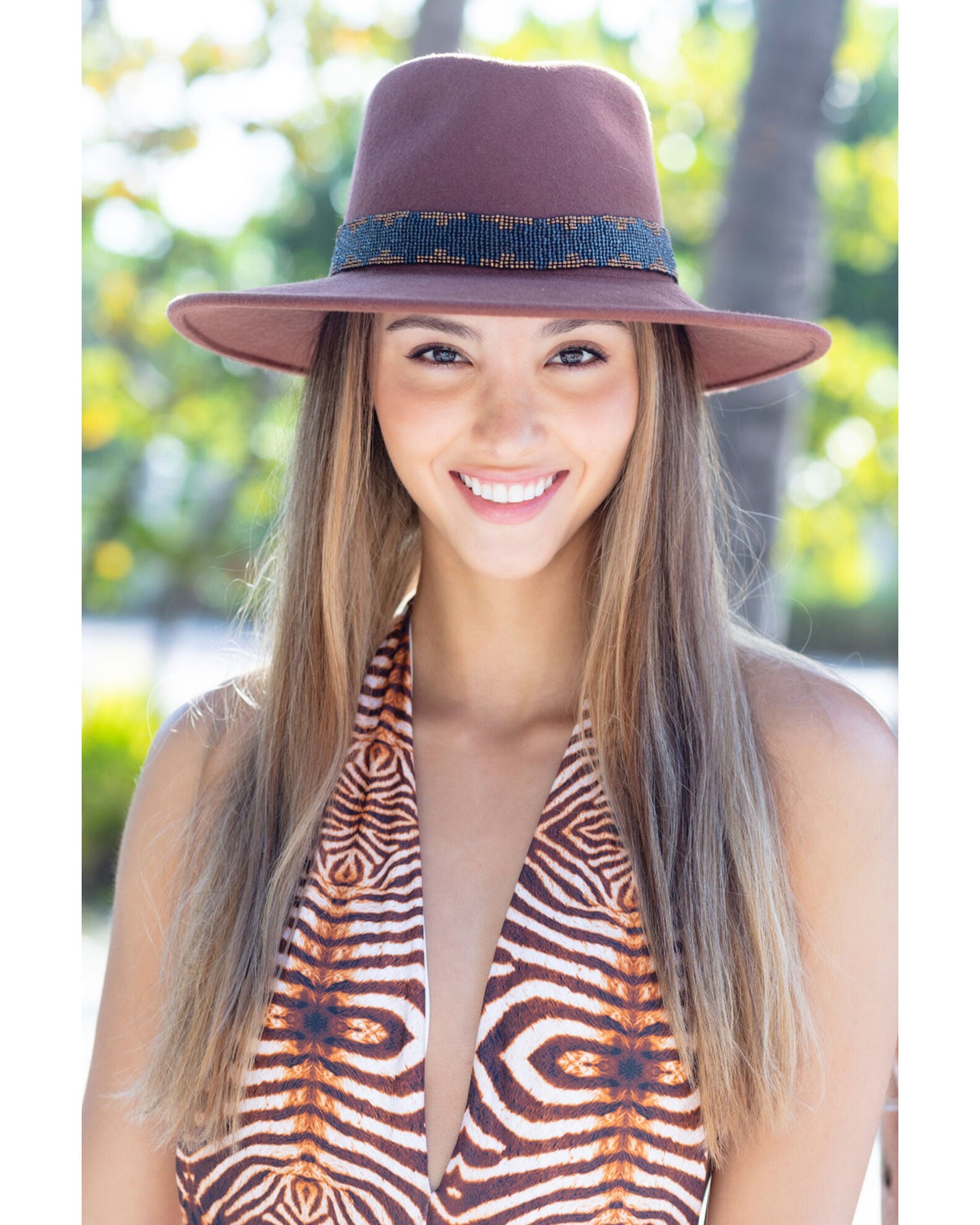 Nikki Beach Women's Rogue Western Felt Rancher Hat, Rust Copper