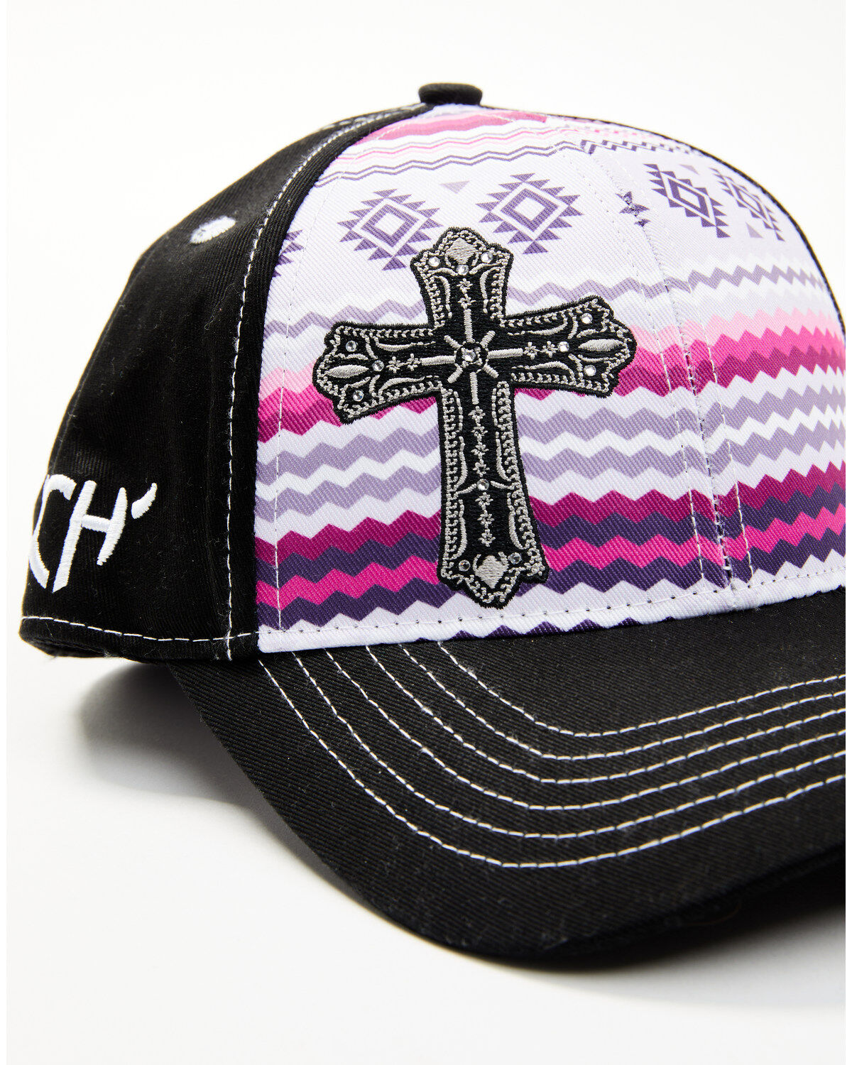 Cowgirl Hardware Women's Sequin Cross Baseball Cap, Black