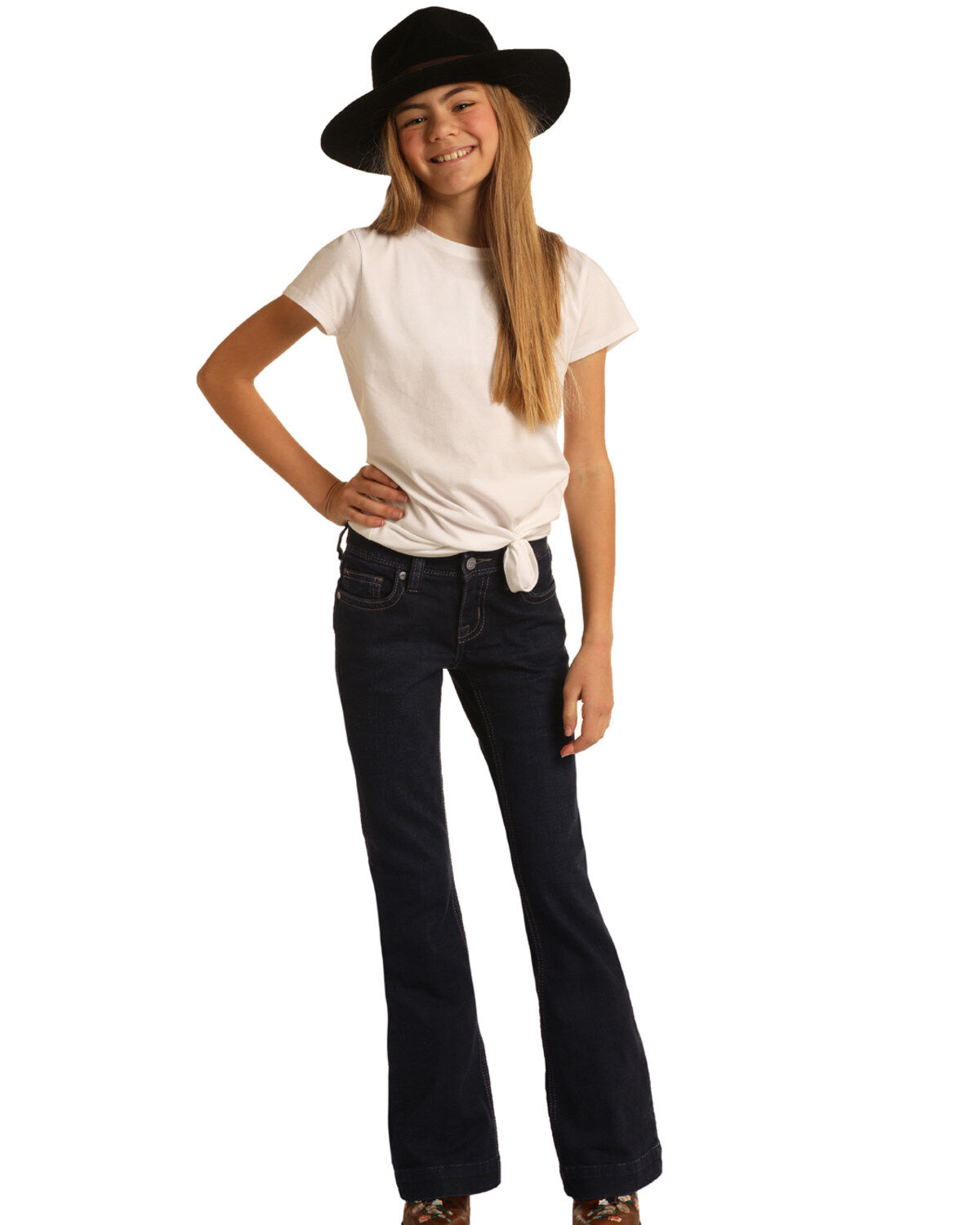 Rock & Roll Denim Girls' Basic Trouser Jeans | Boot Barn