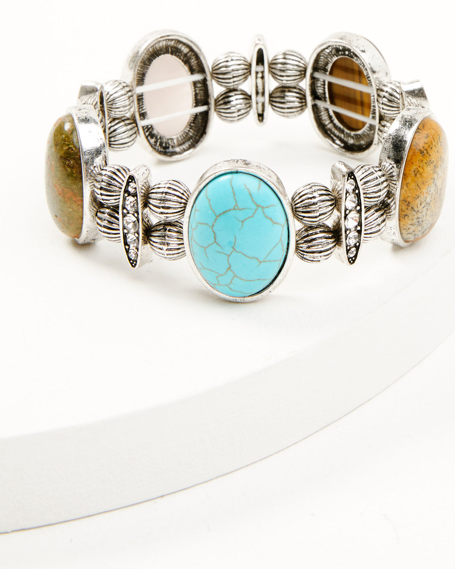 Shyanne Womens Bisbee Falls Mixed Stone 3 Piece Stretch Bracelet Set