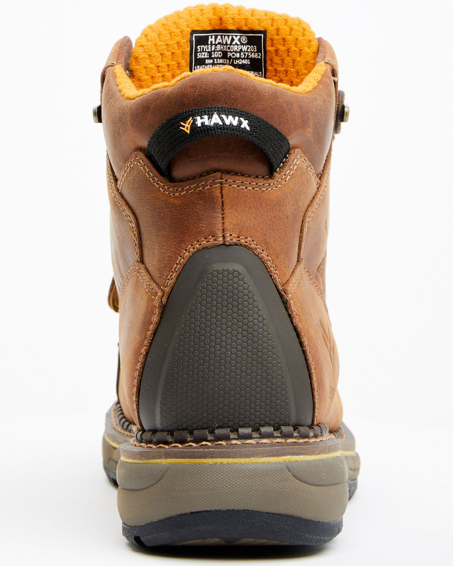 Hawx Mens Crew Chief External Met Guard Work Boots Composite Toe Brown