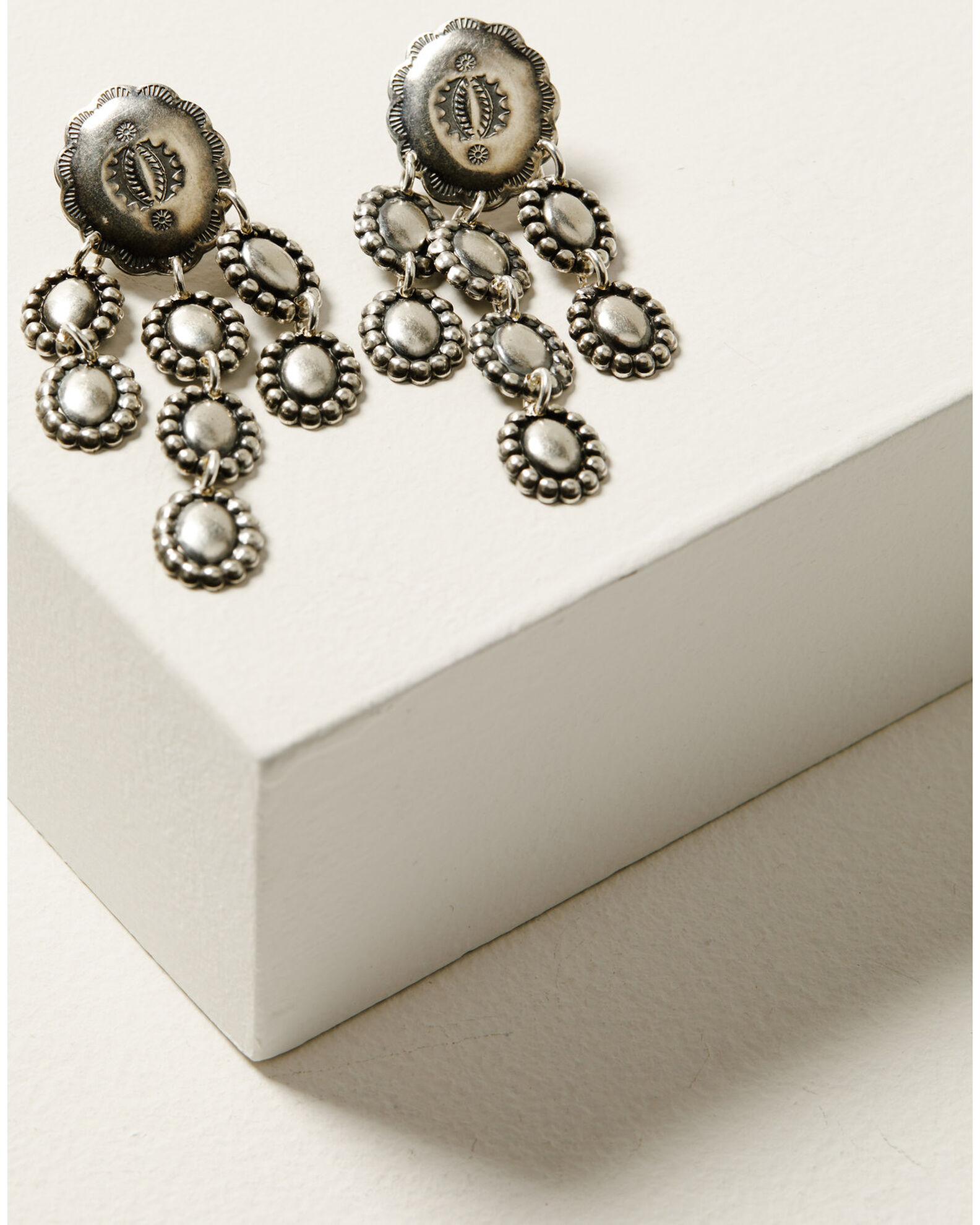 Paige Wallace Women's Silver Concho Dangle Earrings, Turquoise