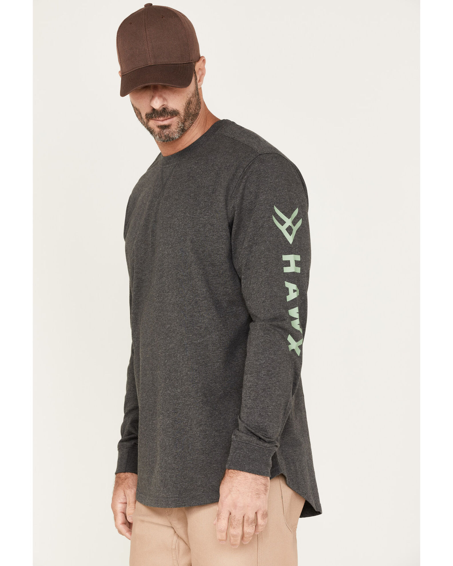 Hawx Men's Logo Graphic Work T-Shirt, Dark Grey