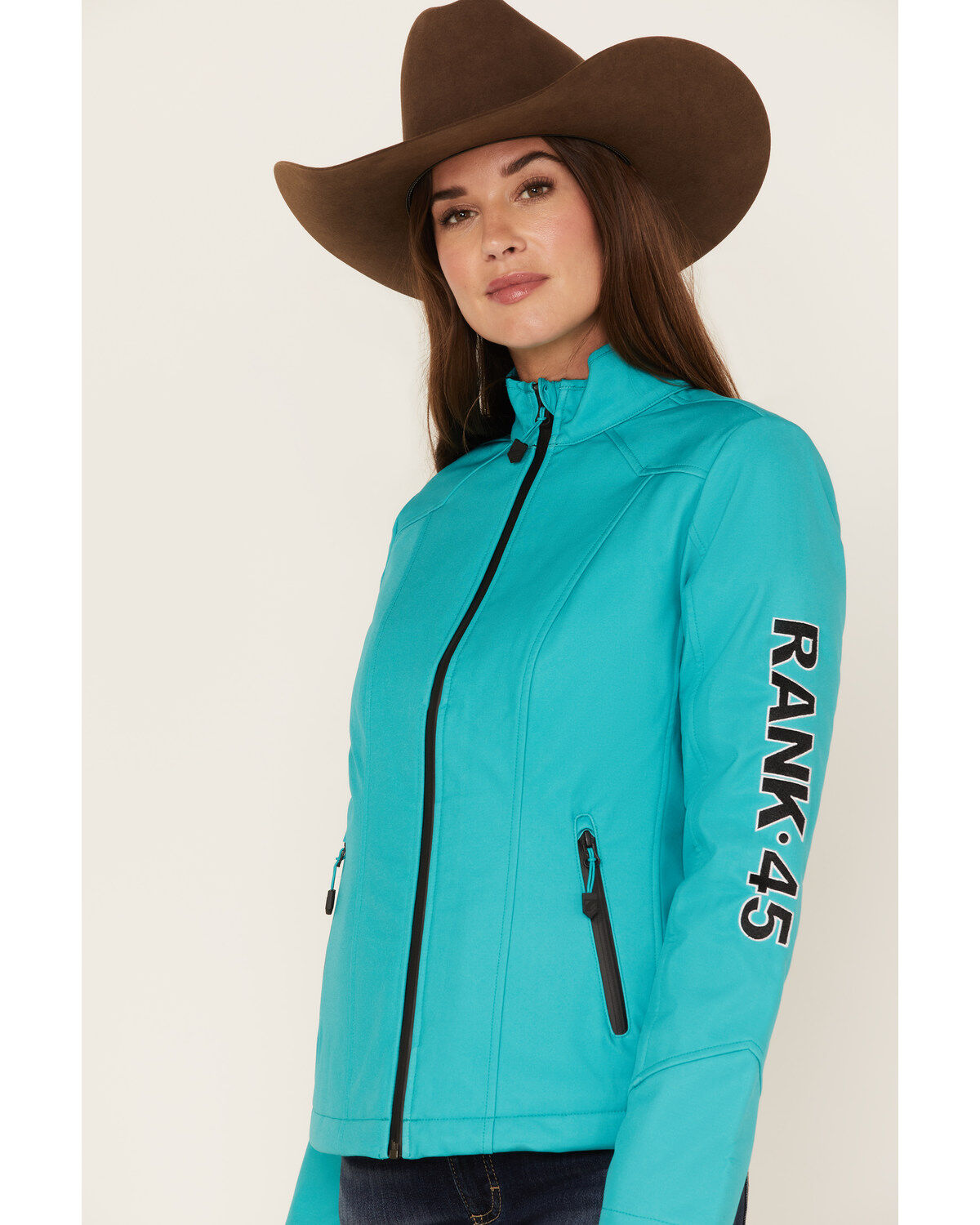 RANK 45® Women's Softshell Jacket, Turquoise