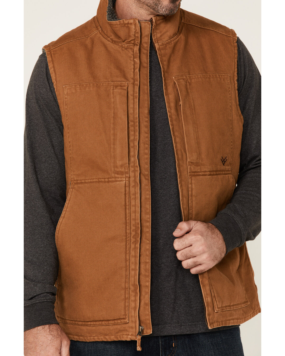 Product Name: Hawx Men's Rust Copper Browder Weathered Duck Zip-Front ...