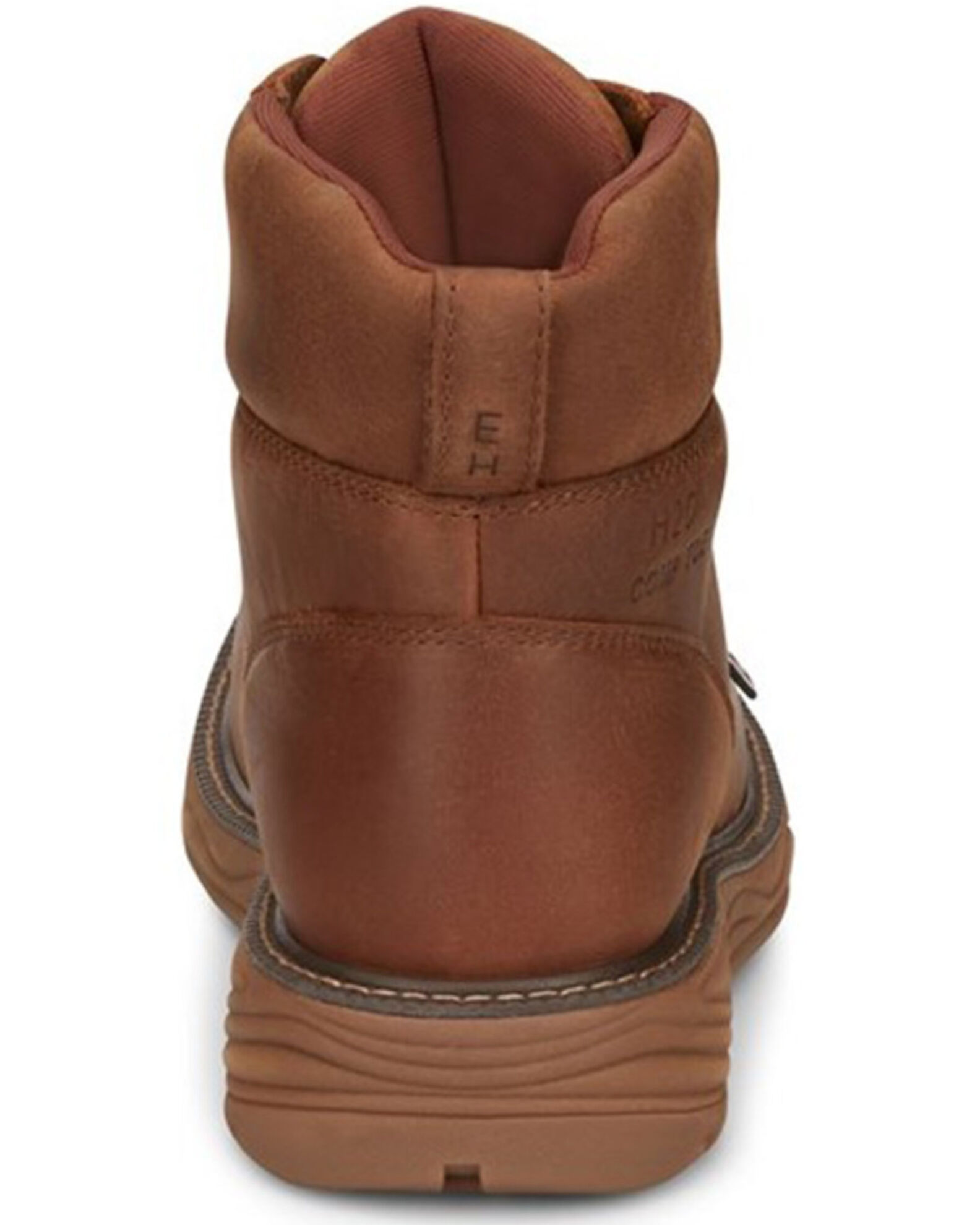 Justin Mens Rush Waterproof 6 Lace Up Wedge Work Boots Composite
