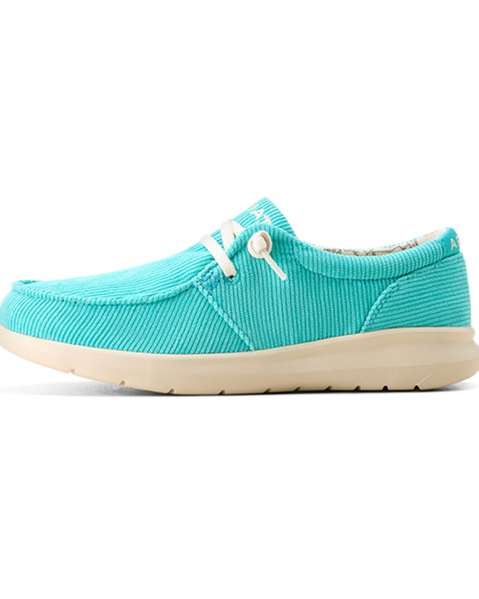 Ariat Womens Hilo Corduroy Casual Shoes Moc Toe Blue