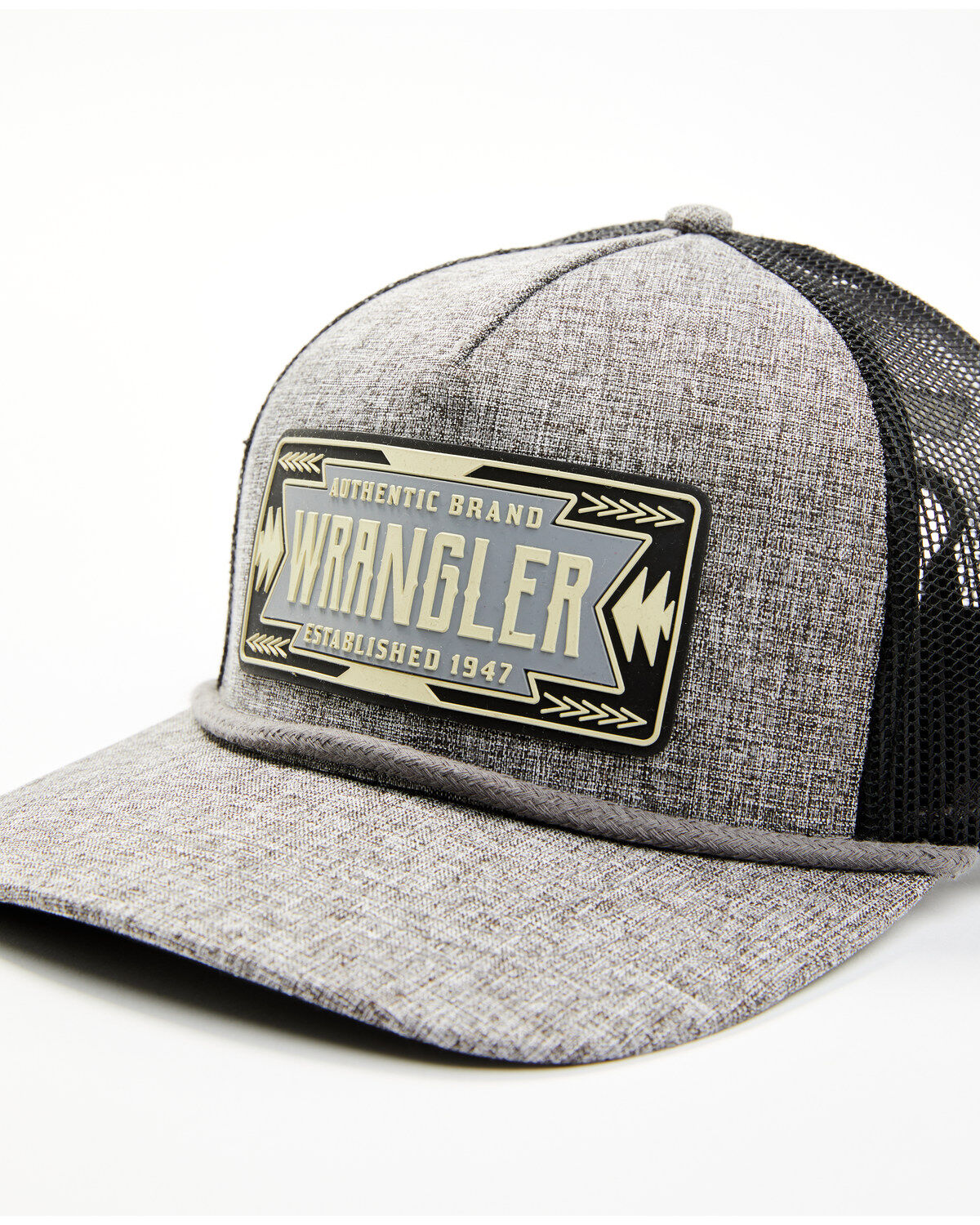 Boot Barn X Wrangler Men's Logo Trucker Cap, Grey