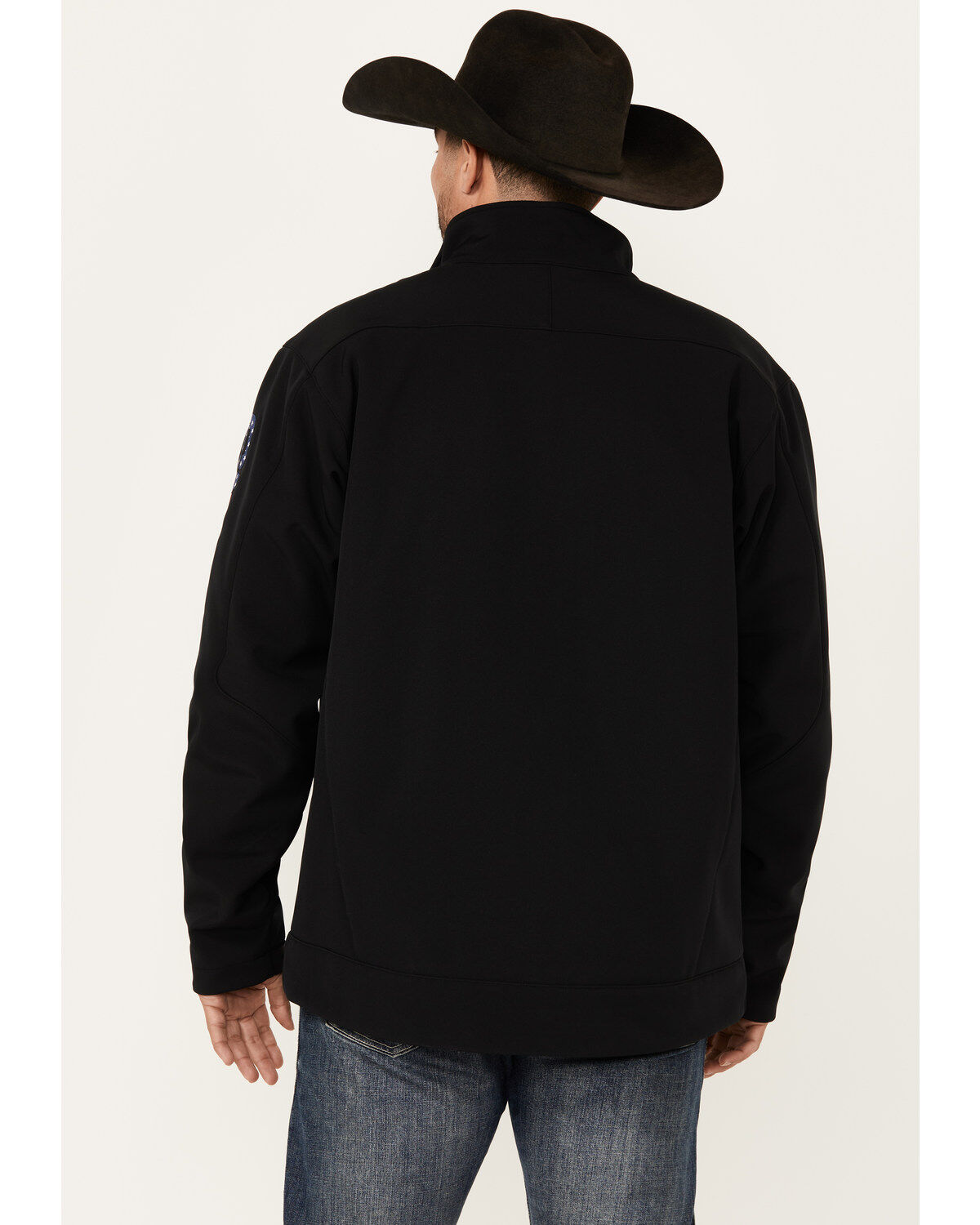 Cinch Men's Solid USA Logo Bonded Softshell Jacket, Black