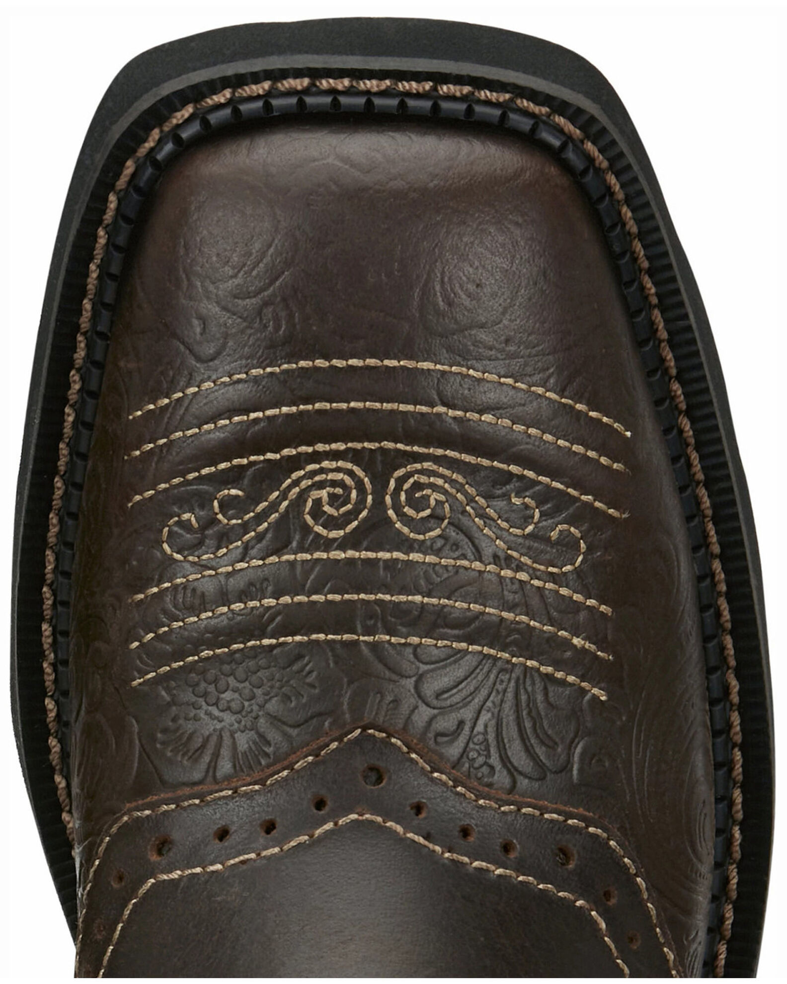 Justin Womens Mandra Brown Western Boots Square Toe Dark Brown