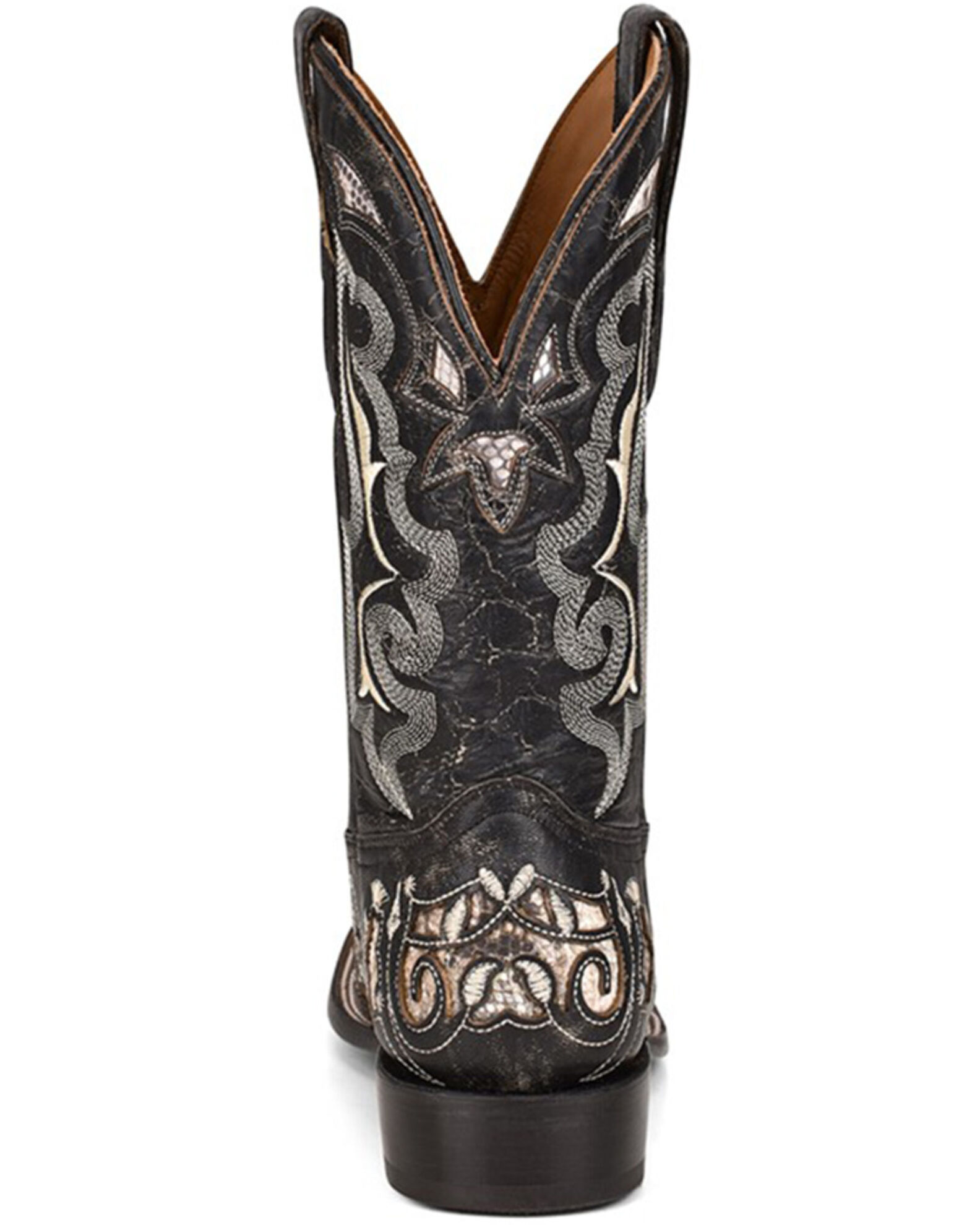 Corral Mens Exotic Python Skin Inlay Western Boots Square Toe Black