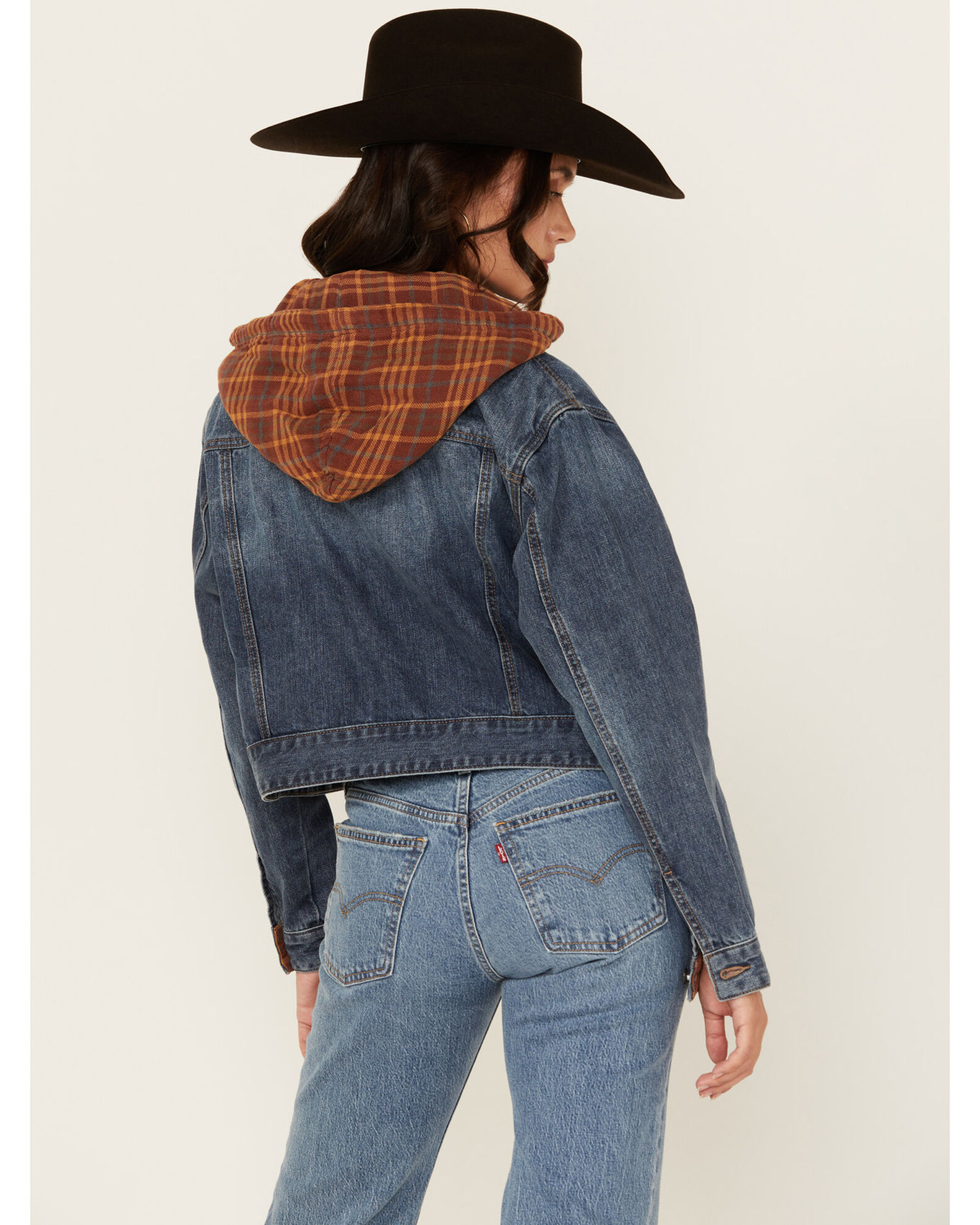 Cleo + Wolf Women's Arno Medium Wash Cropped Denim Jacket, Medium Wash