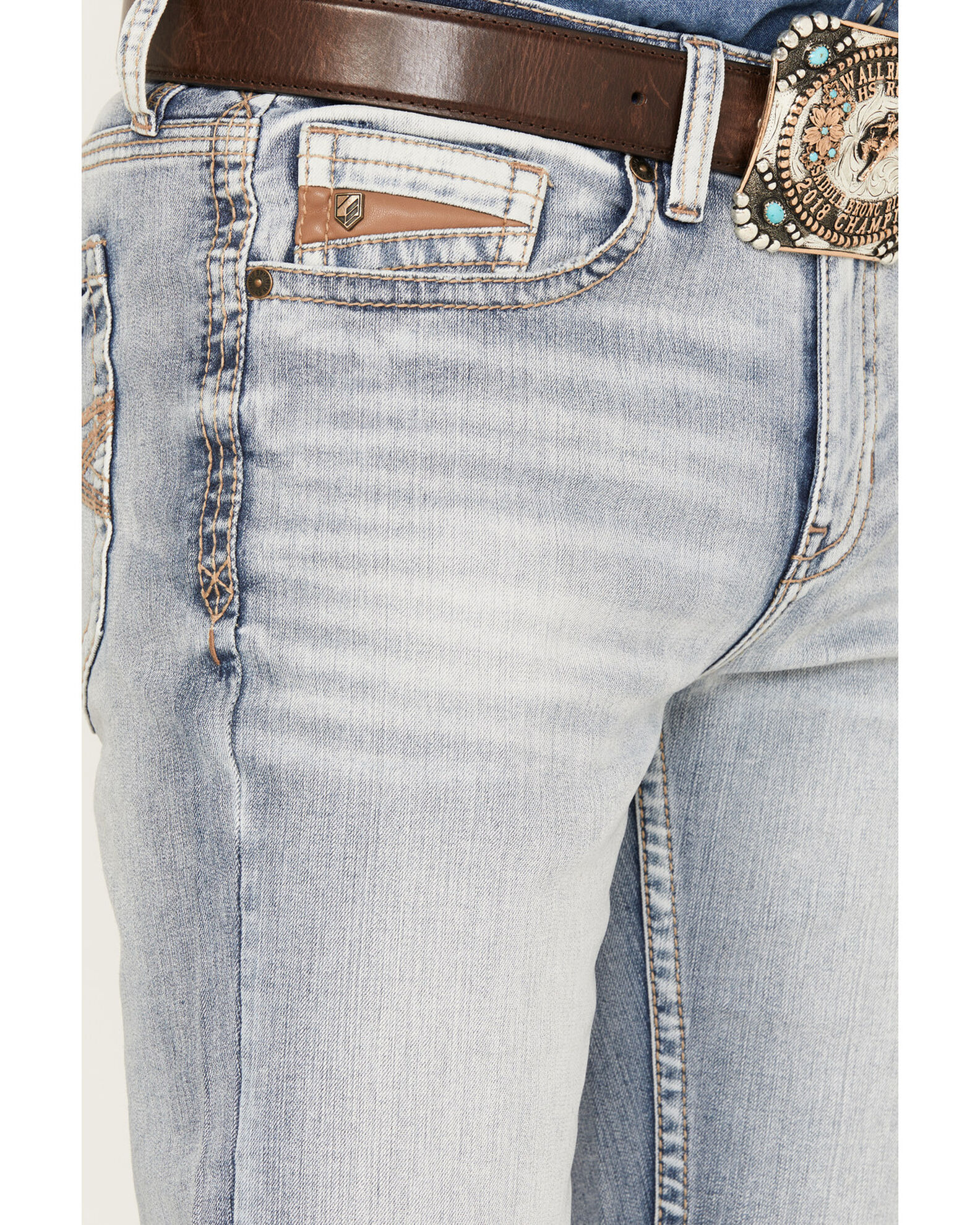 Rank 45® Mens Ringo Light Wash Stackable Straight Performance Stretch