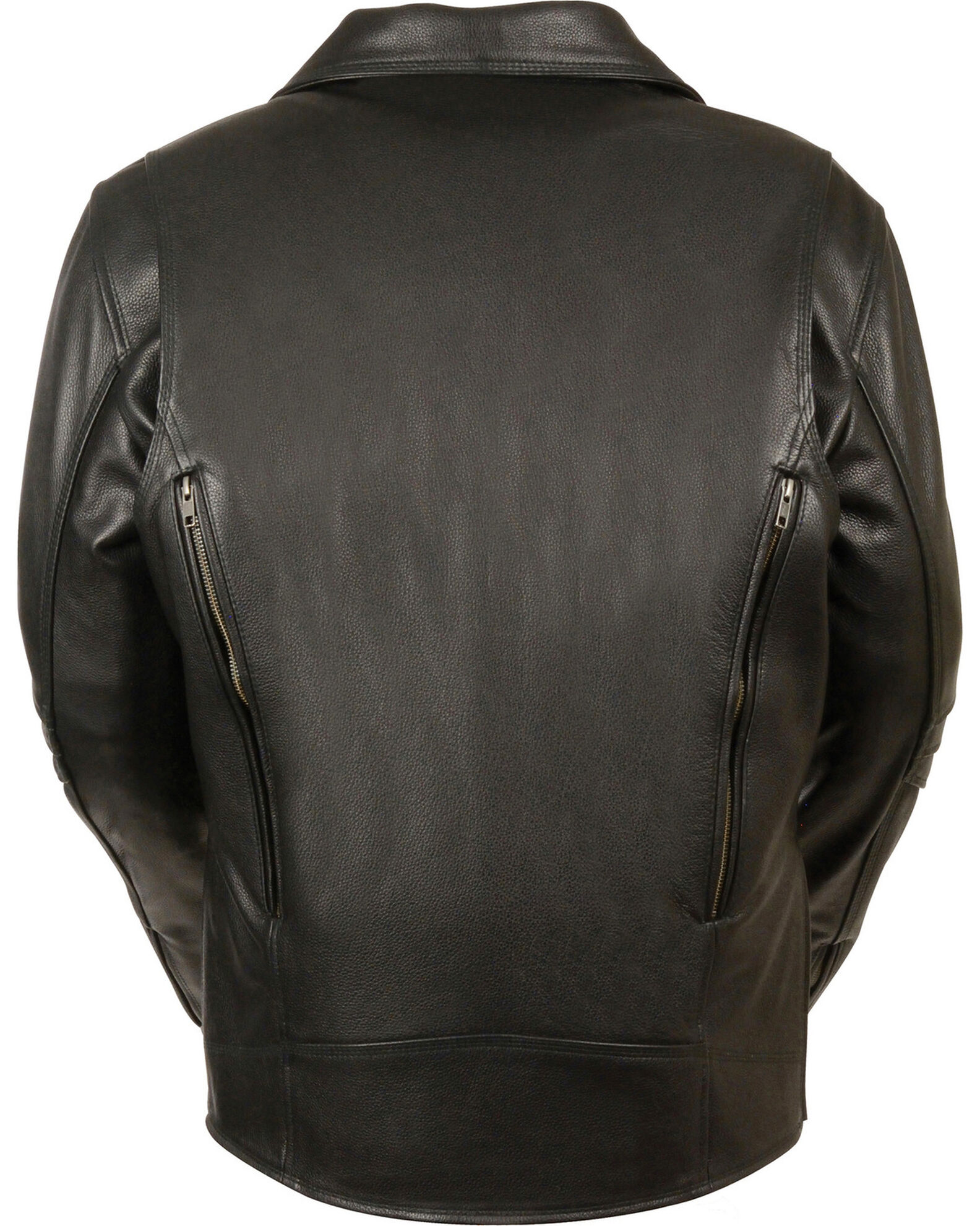 Milwaukee Leather Men's Triple Stitch Extra Long Biker Jacket, Black