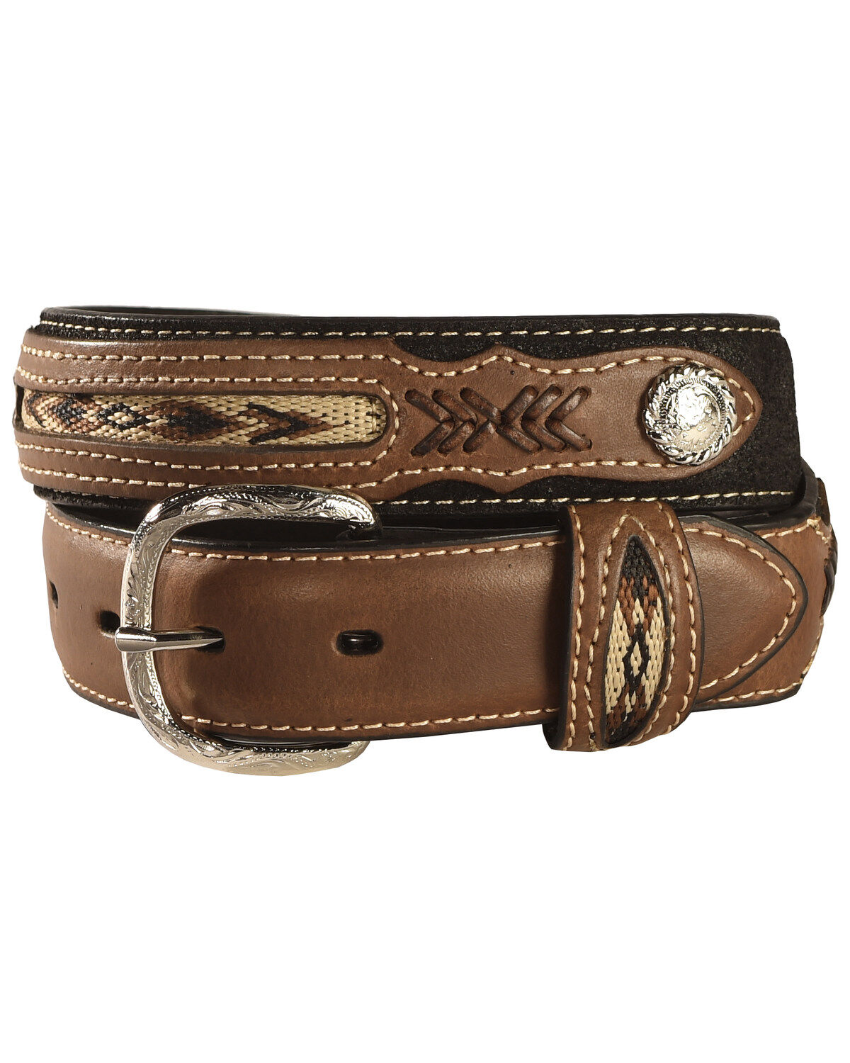 Nocona Belt Co. Boy's Aztec Print Belt, Black