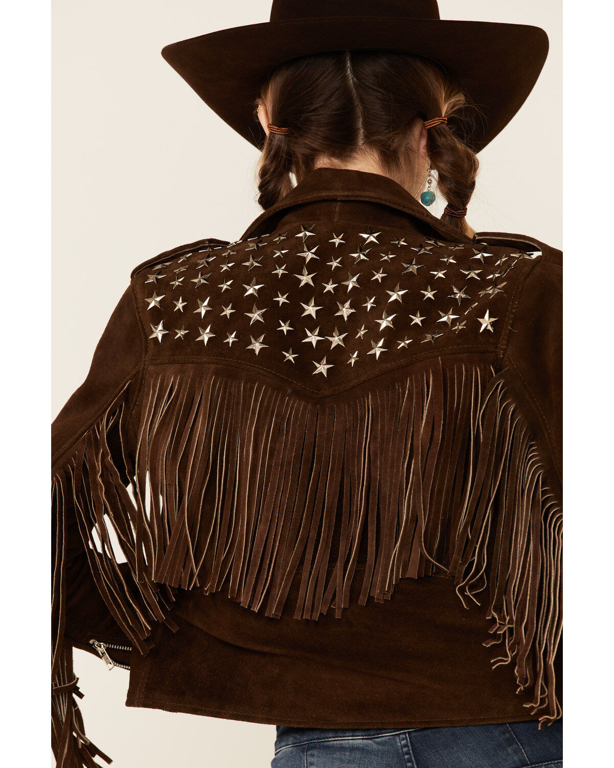 Understated Leather Women's Tan Paris Texas Star Studded Jacket | Boot Barn
