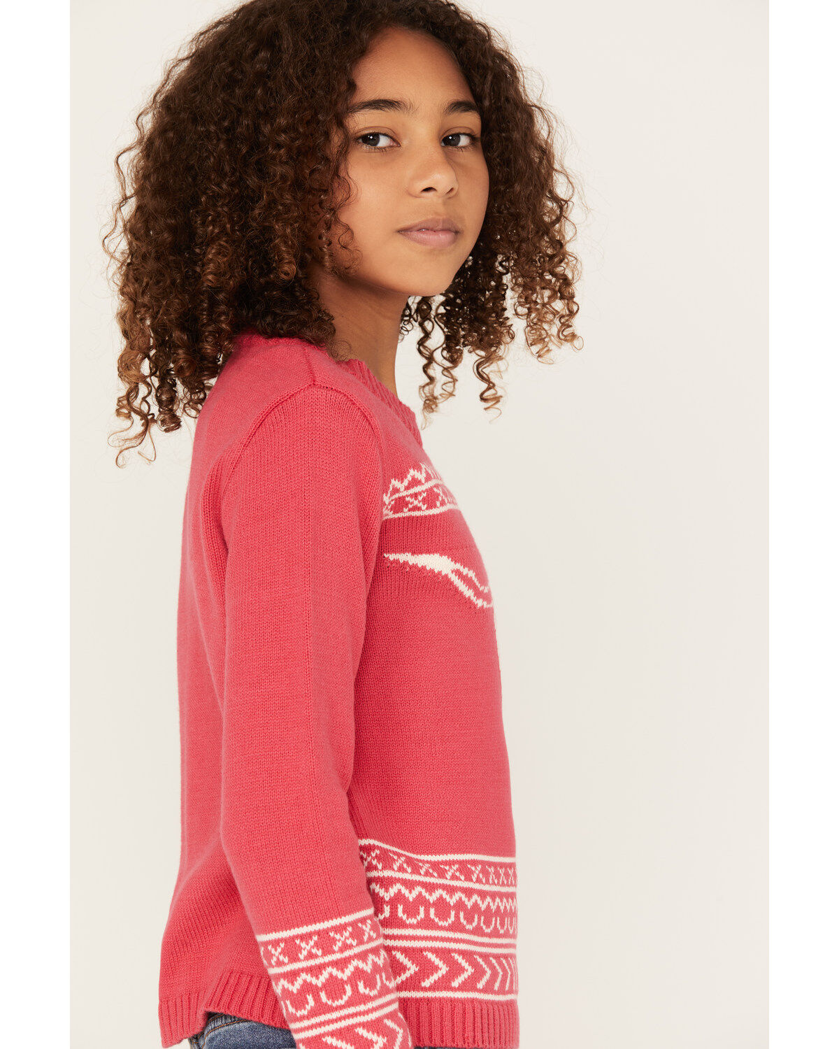 Cotton & Rye Girls' Steerhead Sweater, Pink